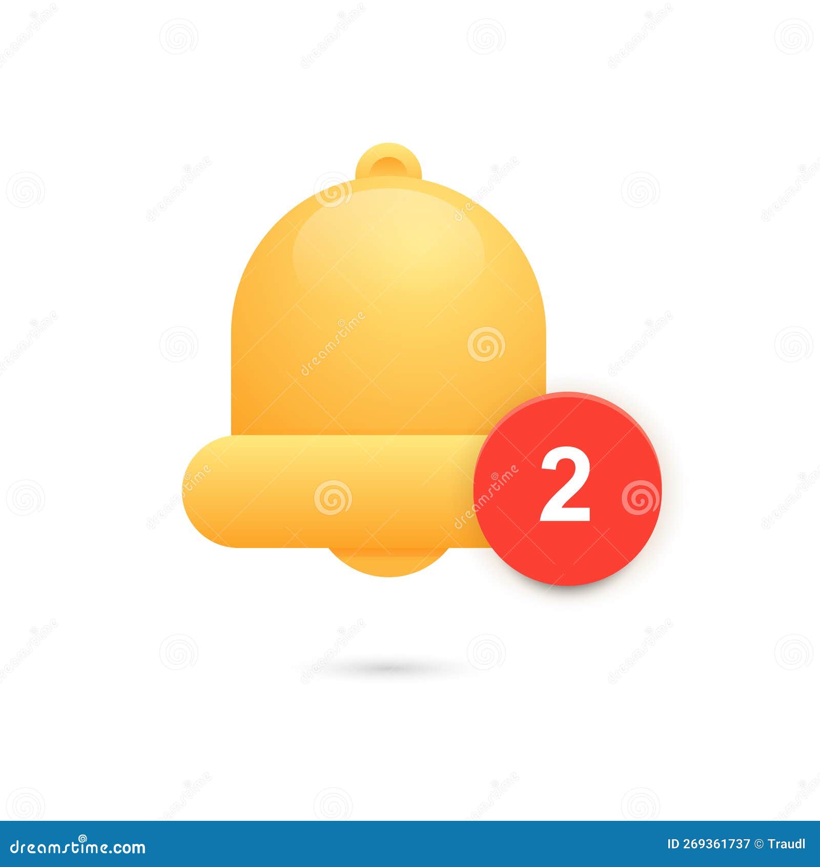 Simple Notification Icon Design. Golden Bell As Alert Icon Design ...