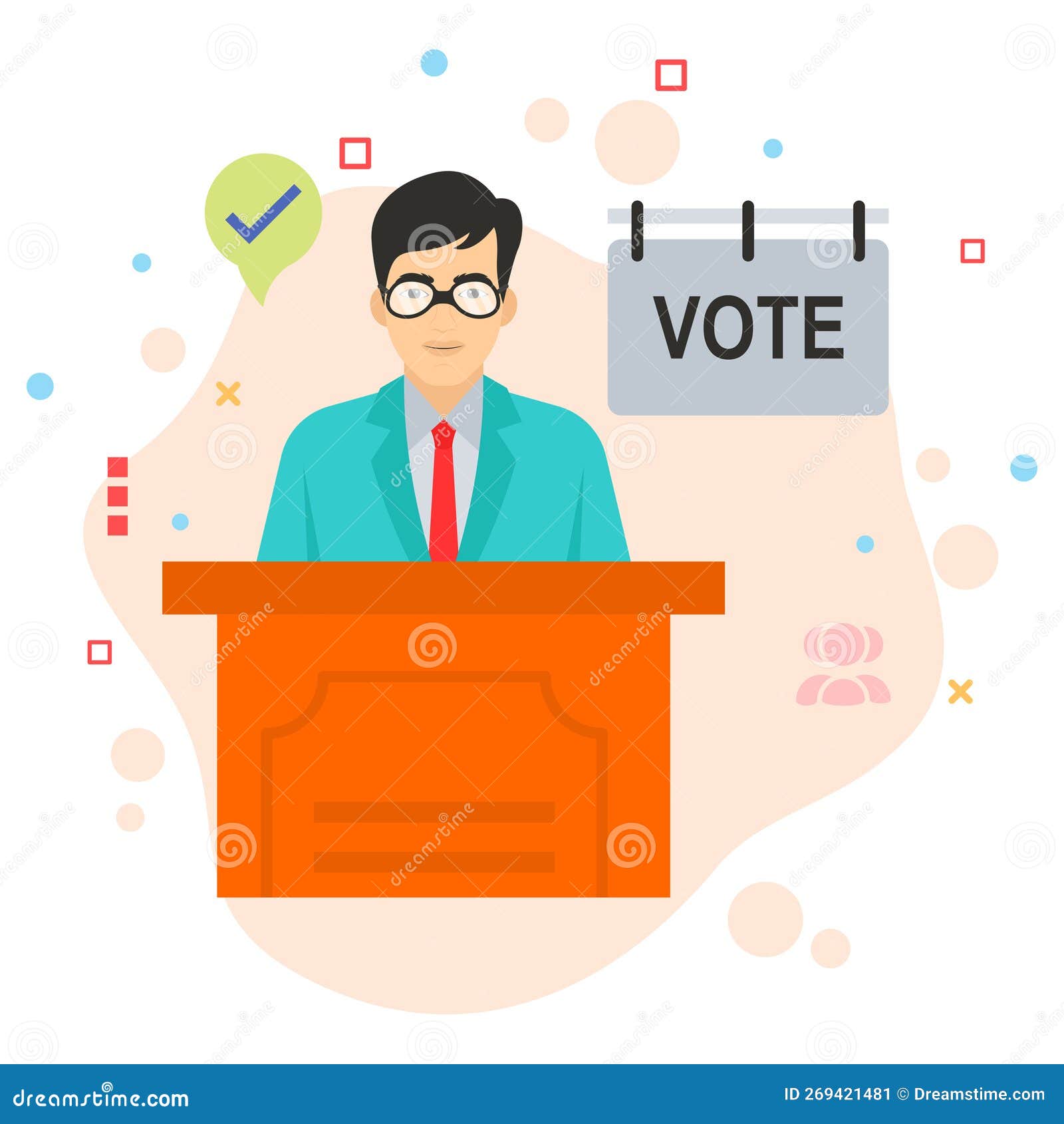 Leadership Election Concept, Employee Union and Politics Vector Icon ...