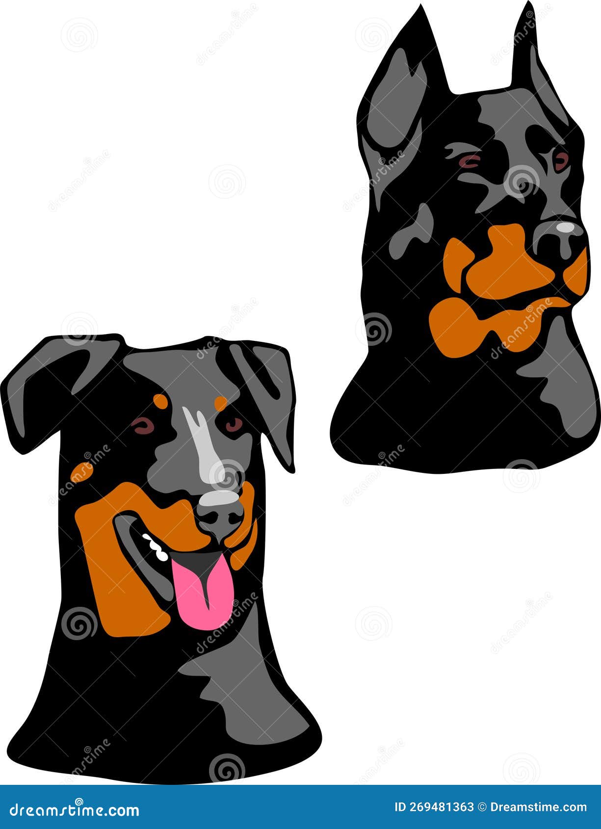 Dog Breed Beauceron Cartoon Seamless Wallpaper Background Vector ...