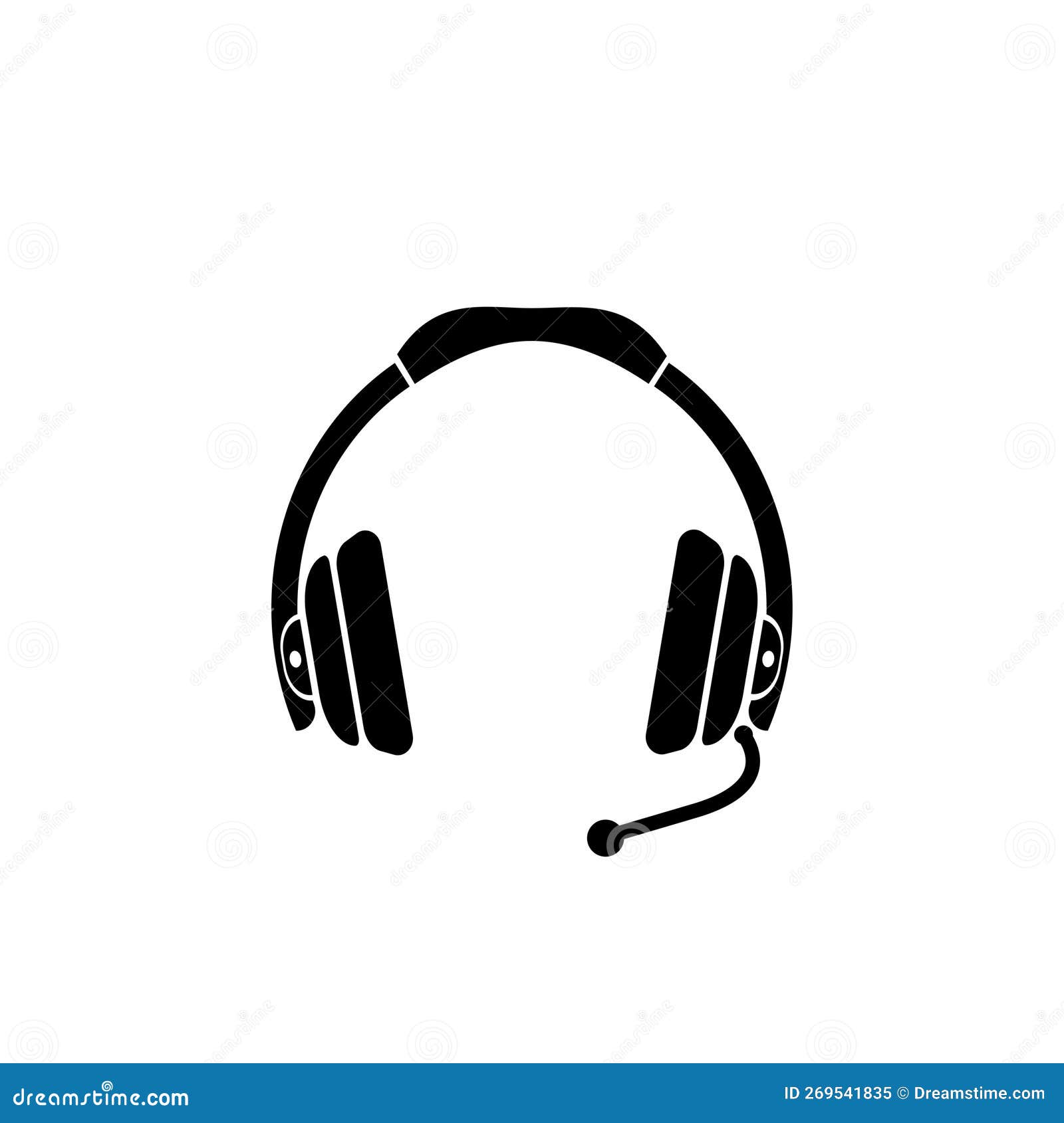 Headset icon vector stock vector. Illustration of center - 269541835