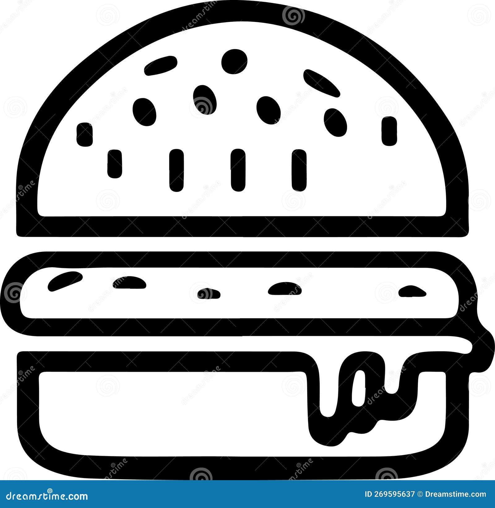 Minimalist Burger Icon on White Background. Fast Food Symbol. Vector ...