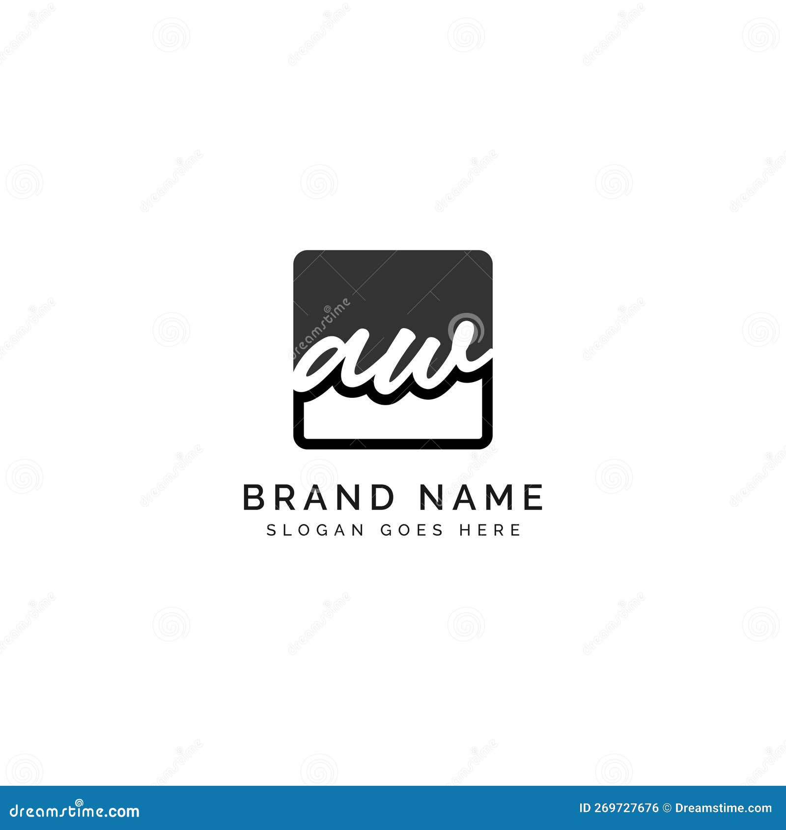 A, W, AW Initial Letter Handwritten and Signature Vector Image Template ...