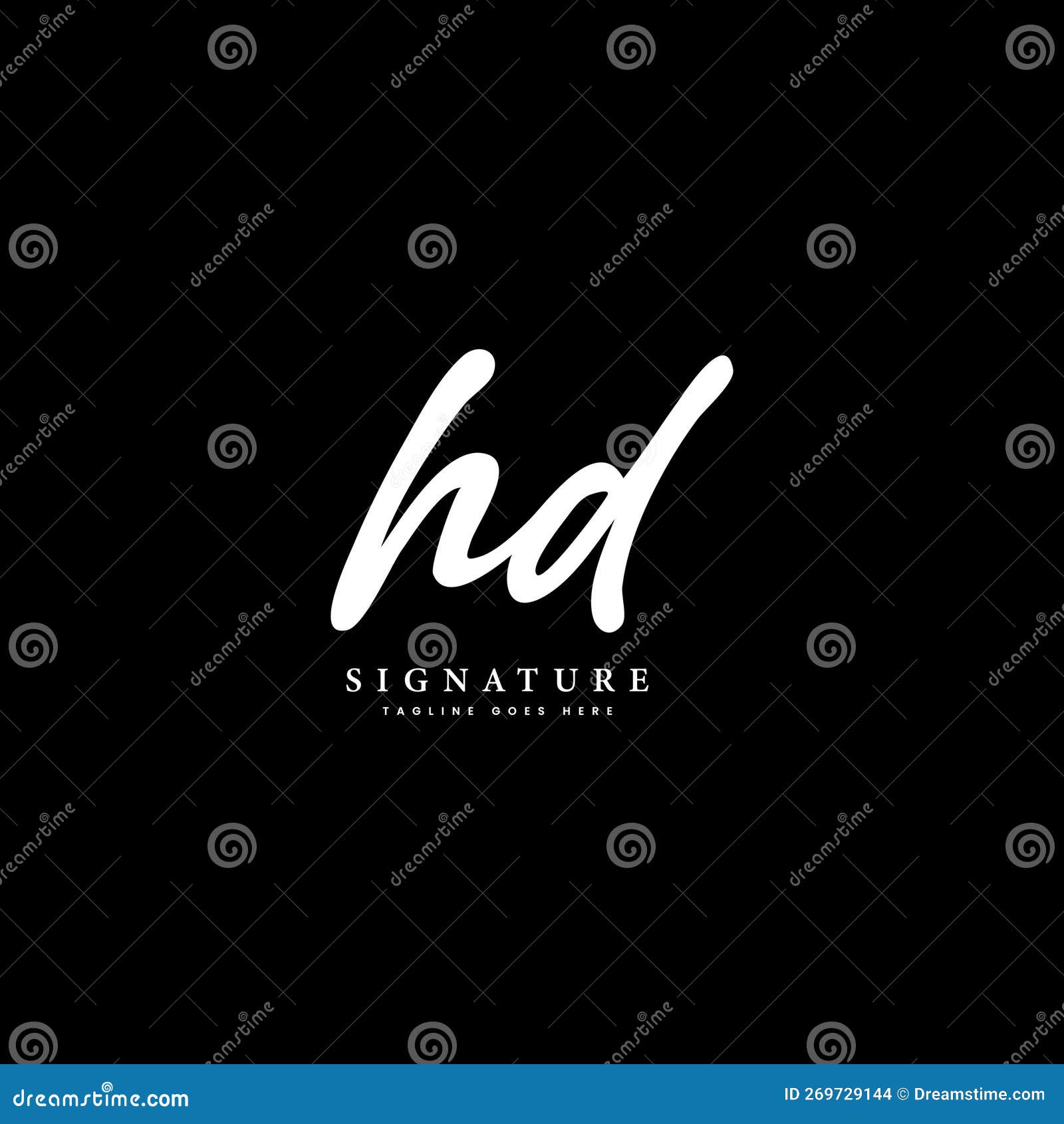 H, D, HD Initial Letter Handwritten and Signature Vector Logo. Business ...