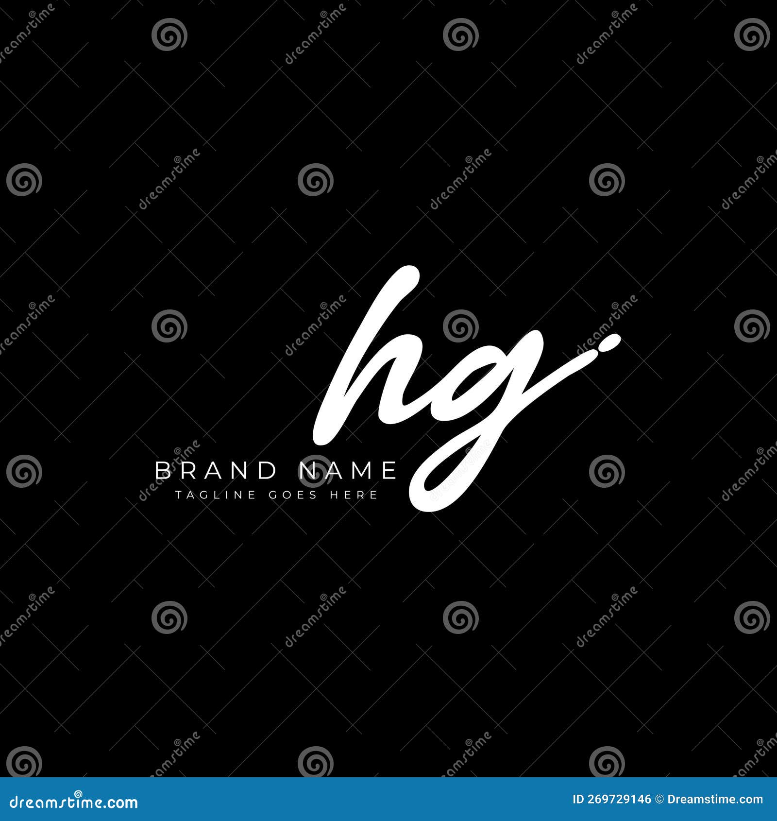 H, G, HG Initial Letter Handwritten and Signature Vector Logo. Business ...