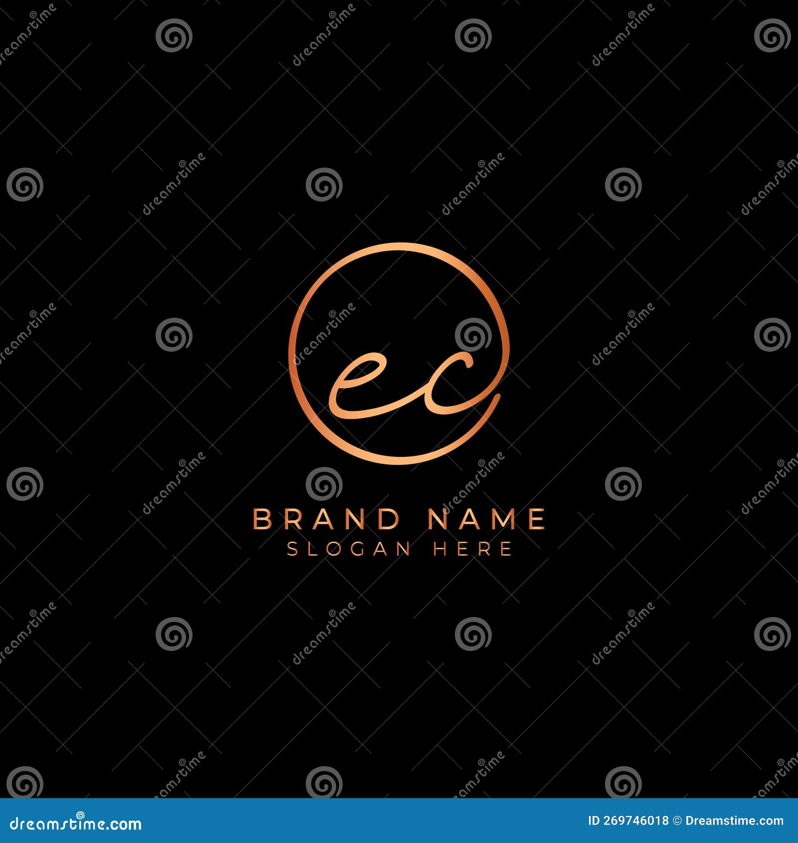 E, C, EC Initial Letter Handwritten and Signature Vector Logo. Business ...
