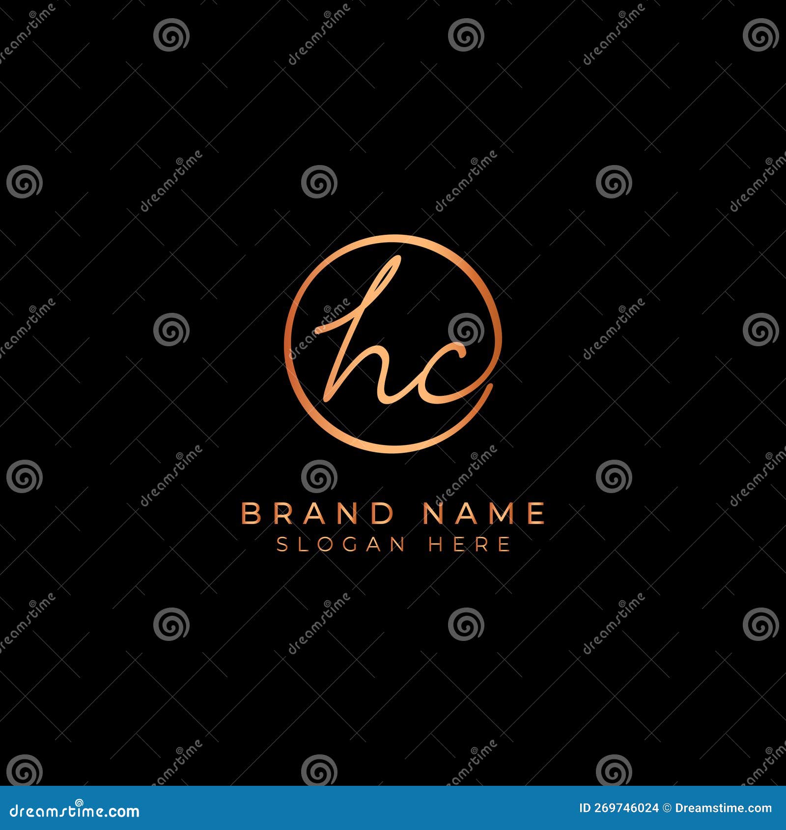 H, C, HC Initial Letter Handwritten and Signature Vector Logo. Business ...