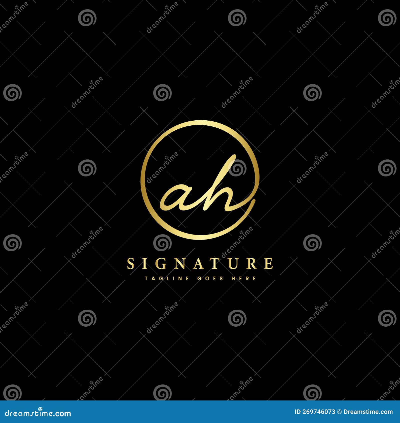 A, H, AH Initial Letter Handwritten and Signature Vector Logo. Business ...