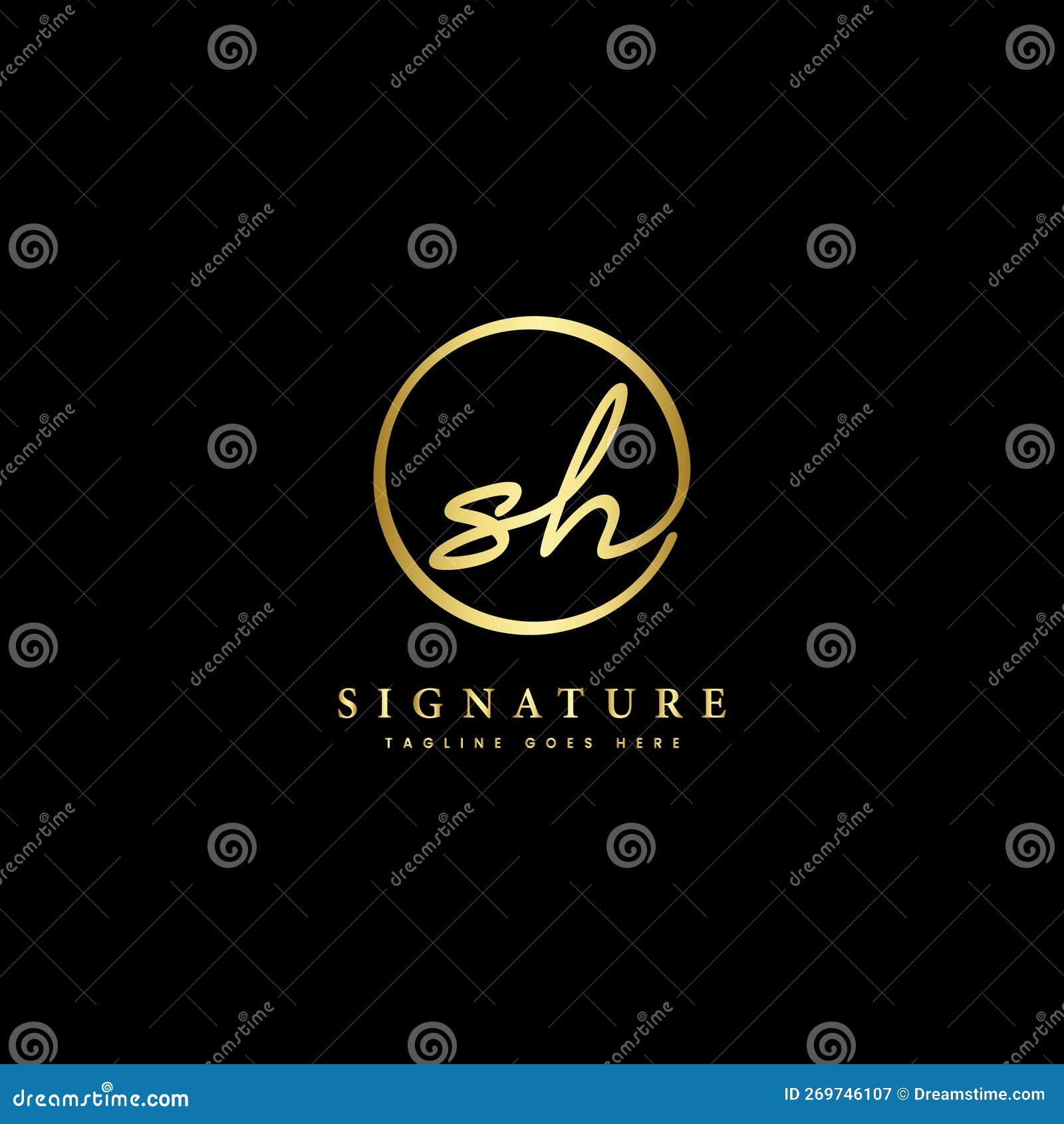 S, H, SH Initial Letter Handwritten and Signature Vector Logo. Business ...