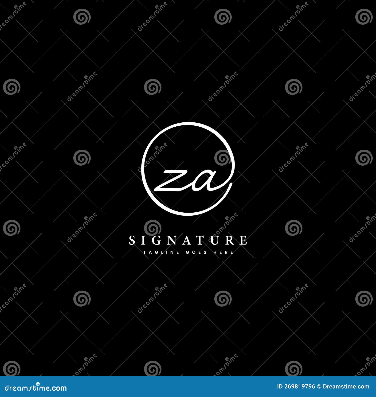 Z, a, ZA Initial Letter Handwritten and Signature Vector Logo. Business ...