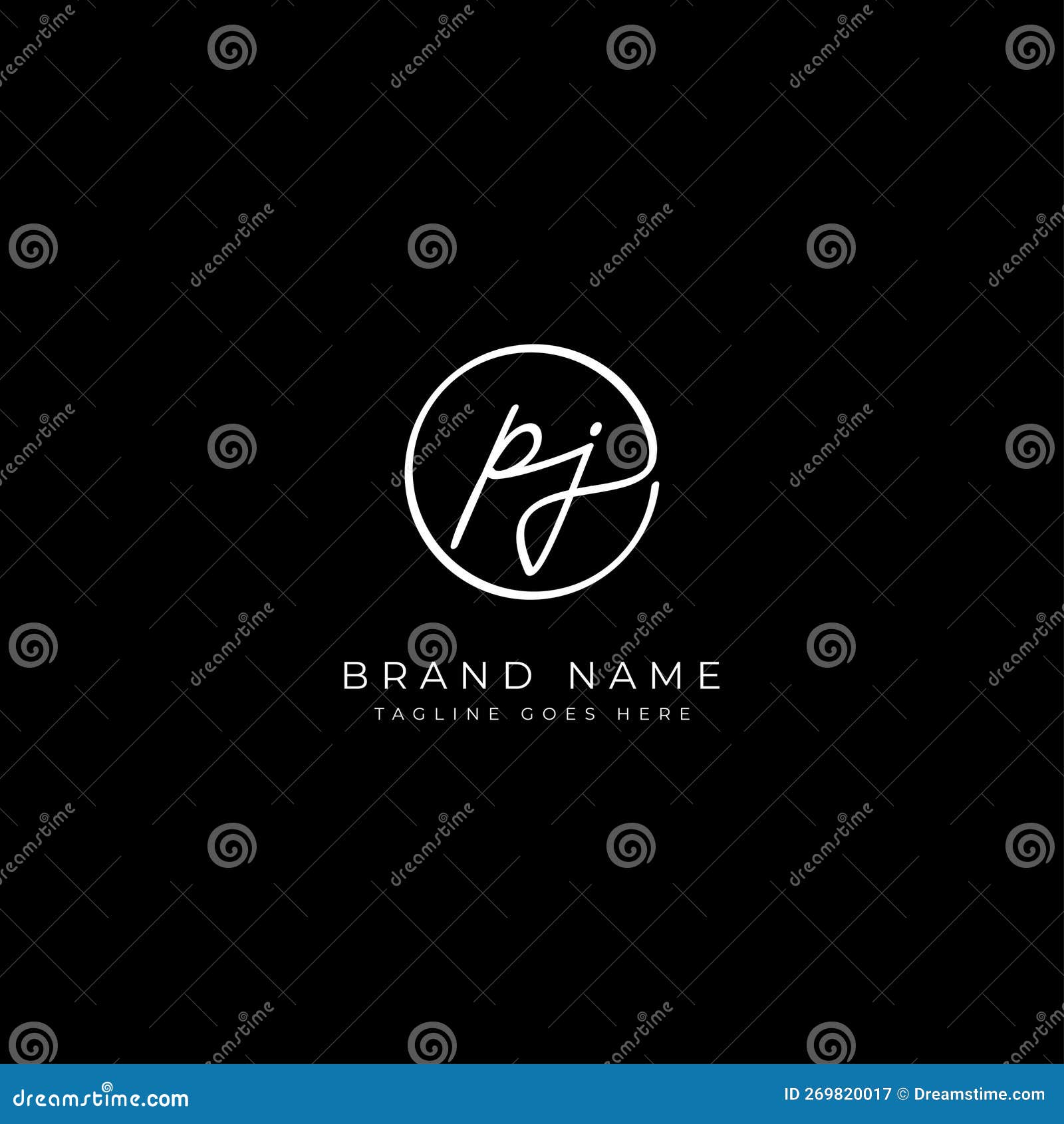 P, J, PJ Initial Letter Handwritten and Signature Vector Logo. Business ...