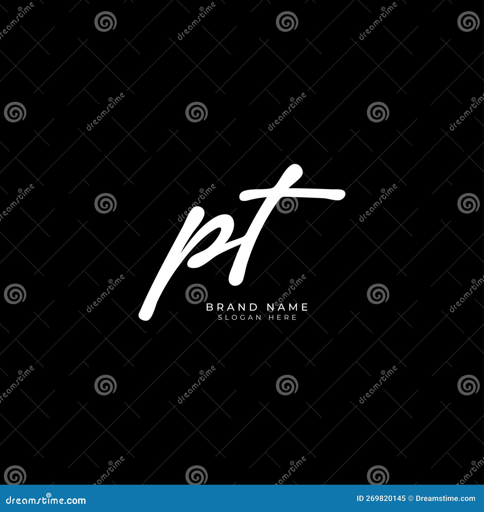 P, T, PT Initial Letter Handwriting and Signature Vector Logo Stock ...