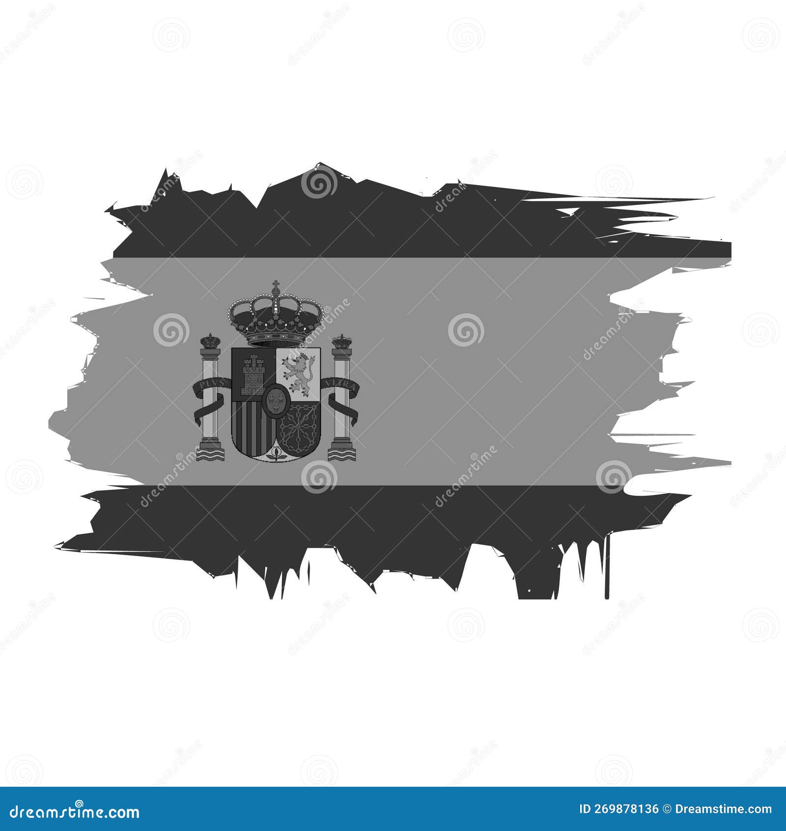 Black and White Spain Flag Logo Stock Vector - Illustration of ...