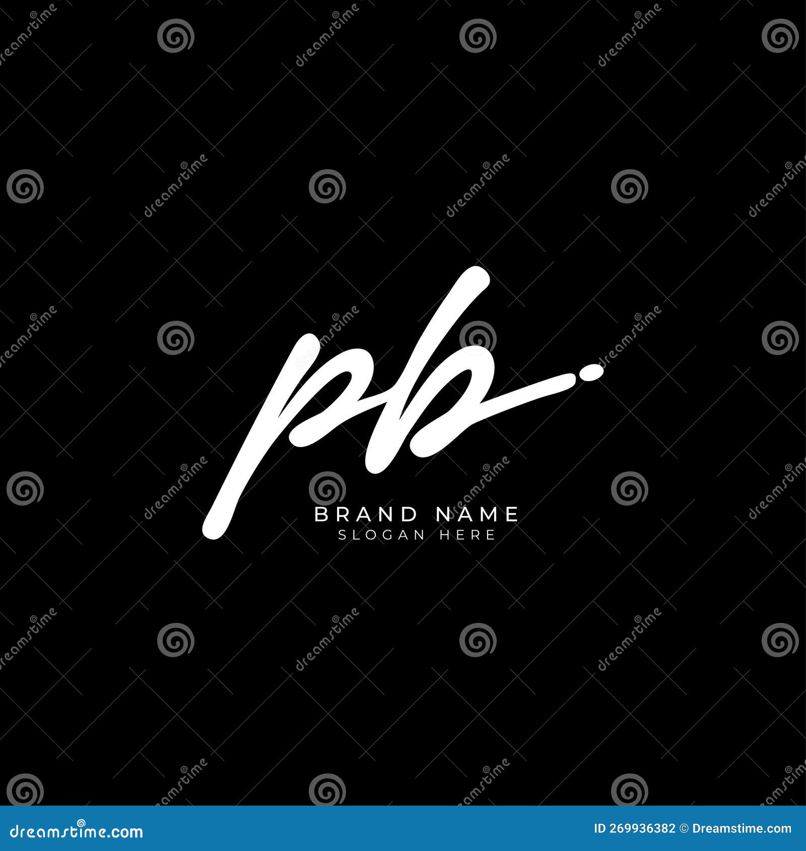 P, B, PB Initial Letter Handwriting and Signature Vector Logo Stock ...