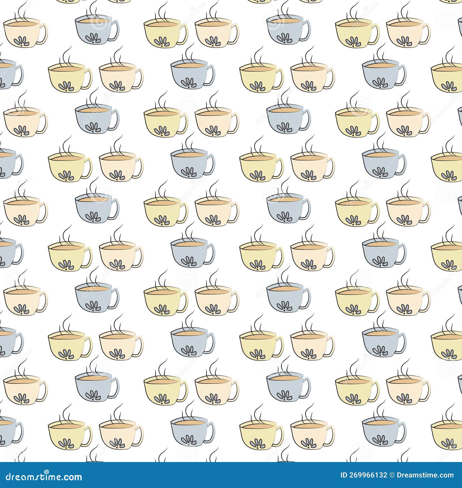 Coffee cup pattern stock illustration. Illustration of blank - 269966132
