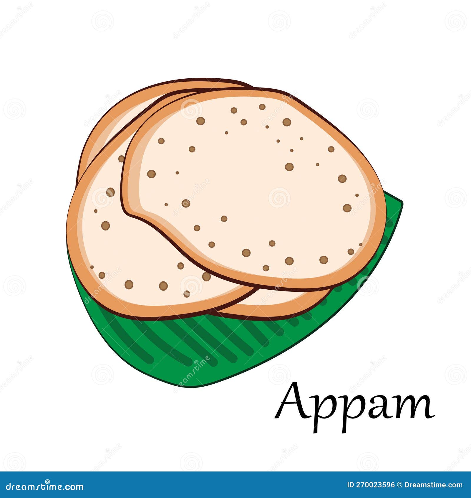 Indian Dish Appam Vector Illustration Stock Vector - Illustration of ...