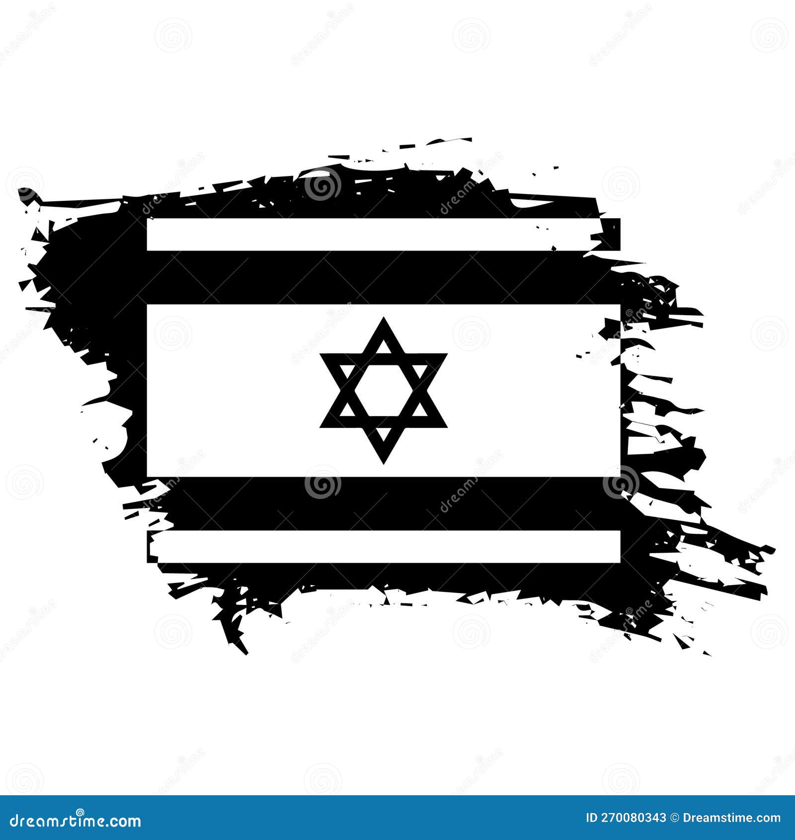 Black and White Israel Flag Brush Stock Vector - Illustration of flag ...