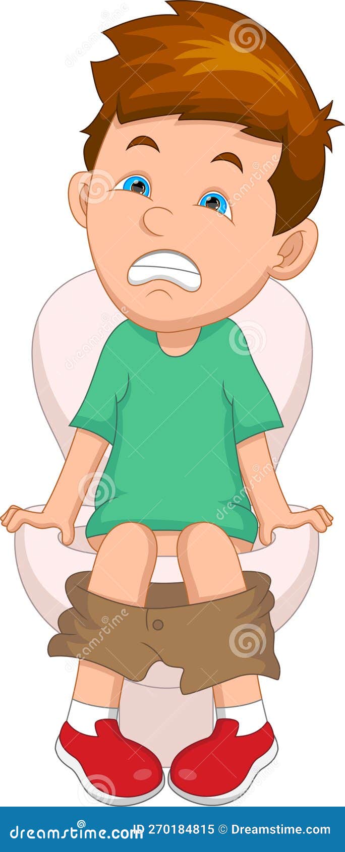 Cartoon Little Boy Pooping with Funny Expression Stock Vector ...