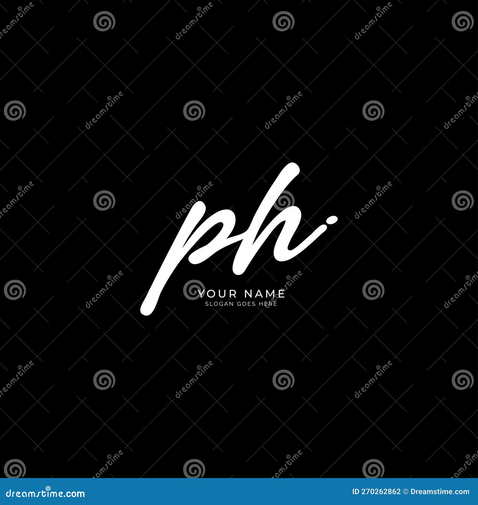 P, H, PH Initial Letter Handwriting and Signature Vector Logo Stock ...