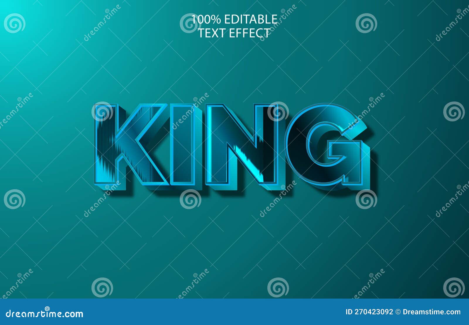 King 3d Text Effect and Editable Text Effect Stock Vector - Illustration of king, effect: 270423092