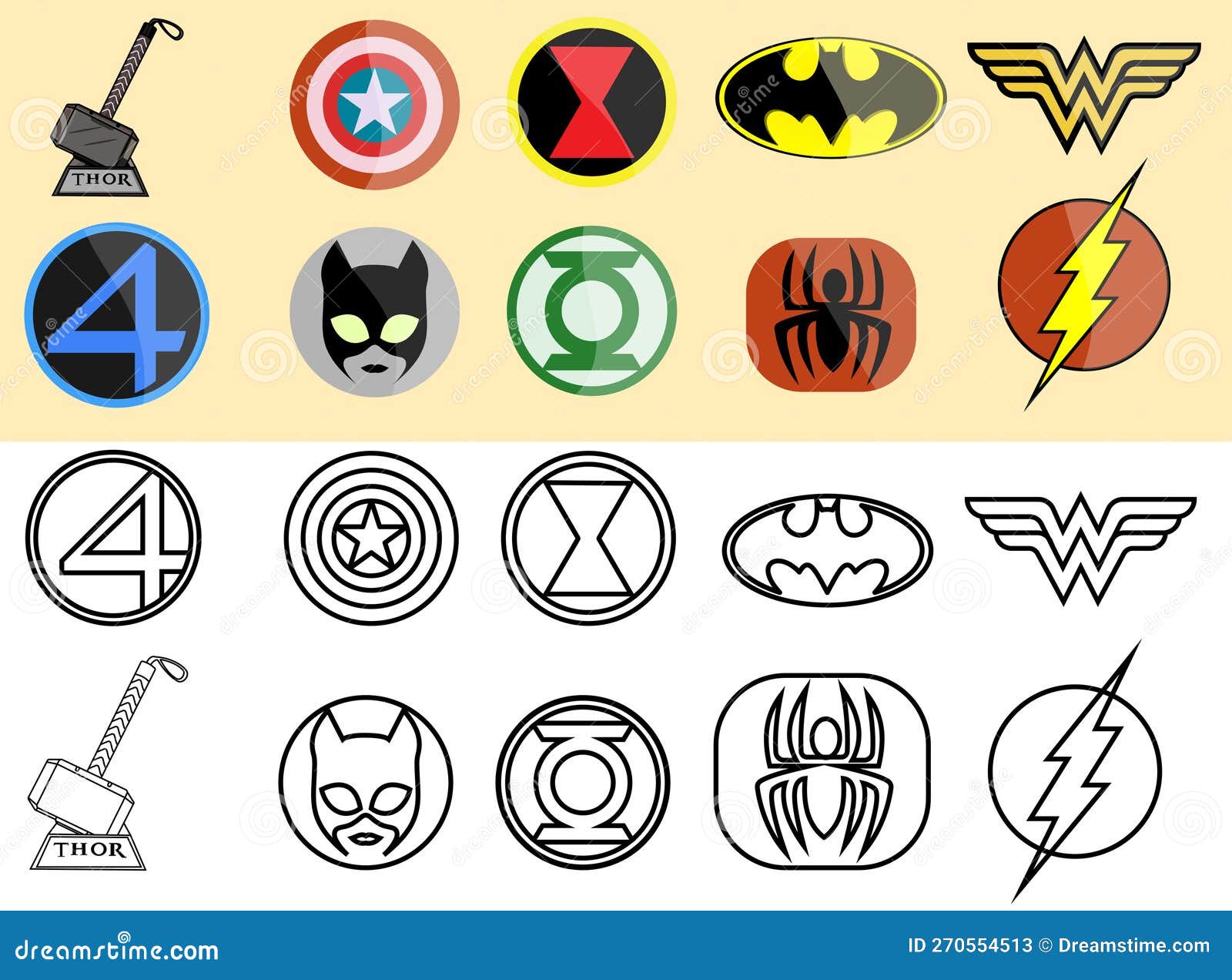 Logos of the Most Famous Superheroes Editorial Stock Photo ...