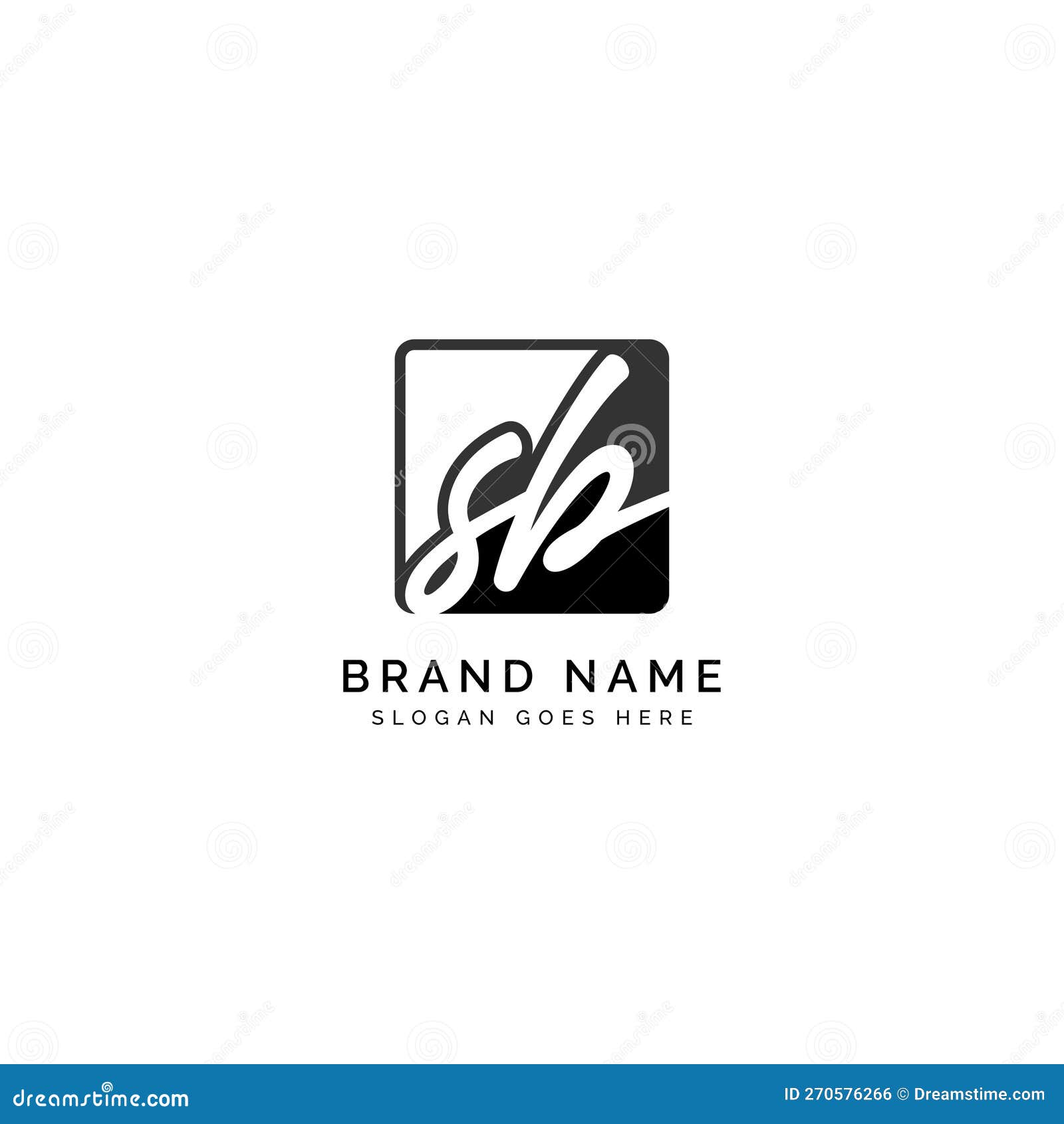 S, B, SB Initial Letter Handwritten and Signature Vector Image Template ...