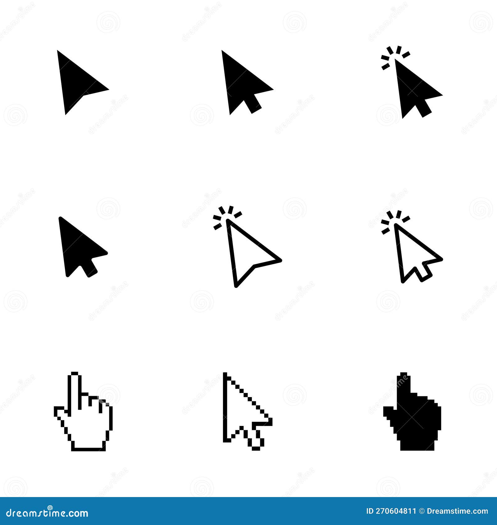 Mouse cursor icon stock vector. Illustration of stick - 270604811