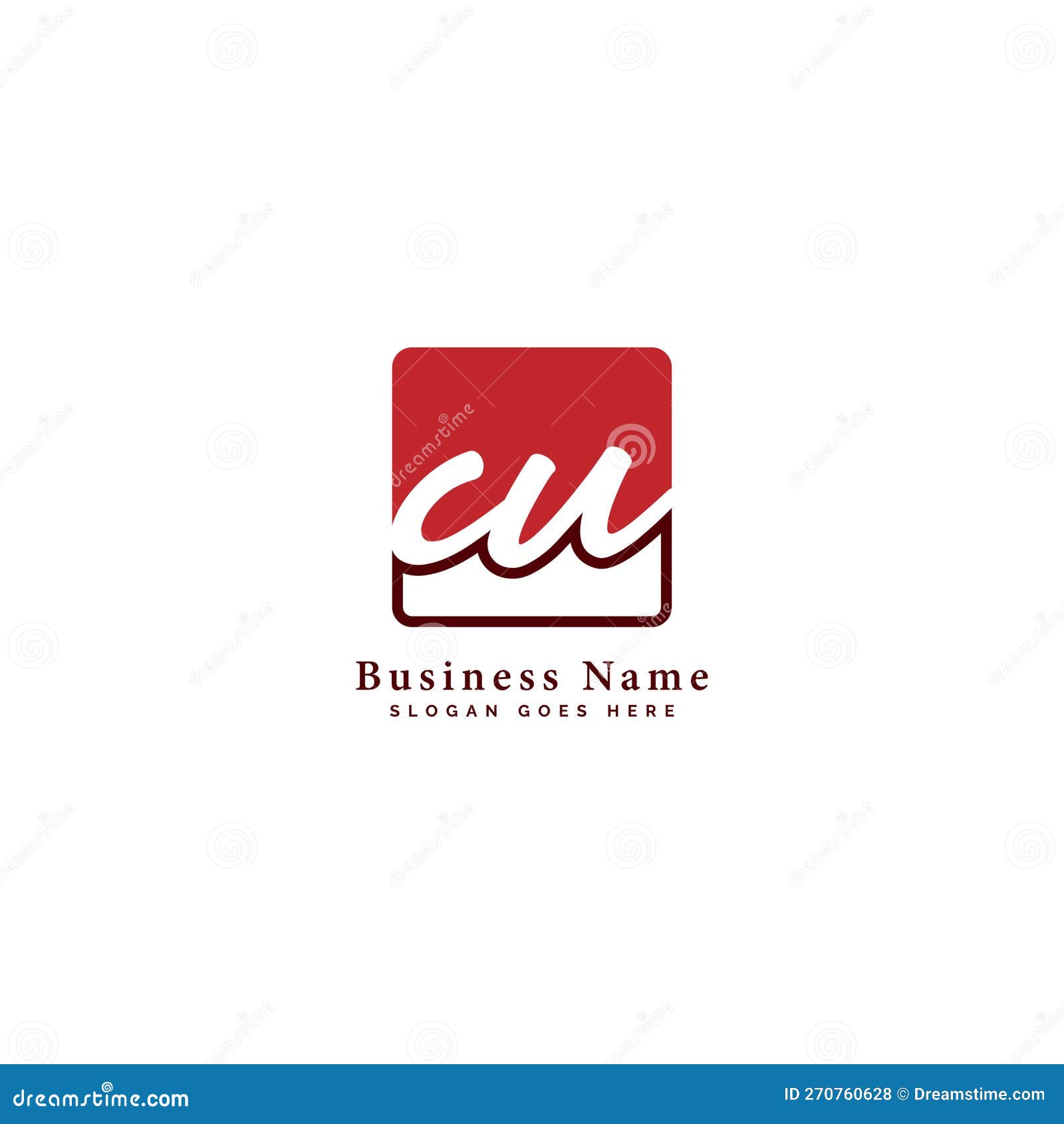 C, U, CU Initial Letter Handwritten and Signature Vector Image Template ...