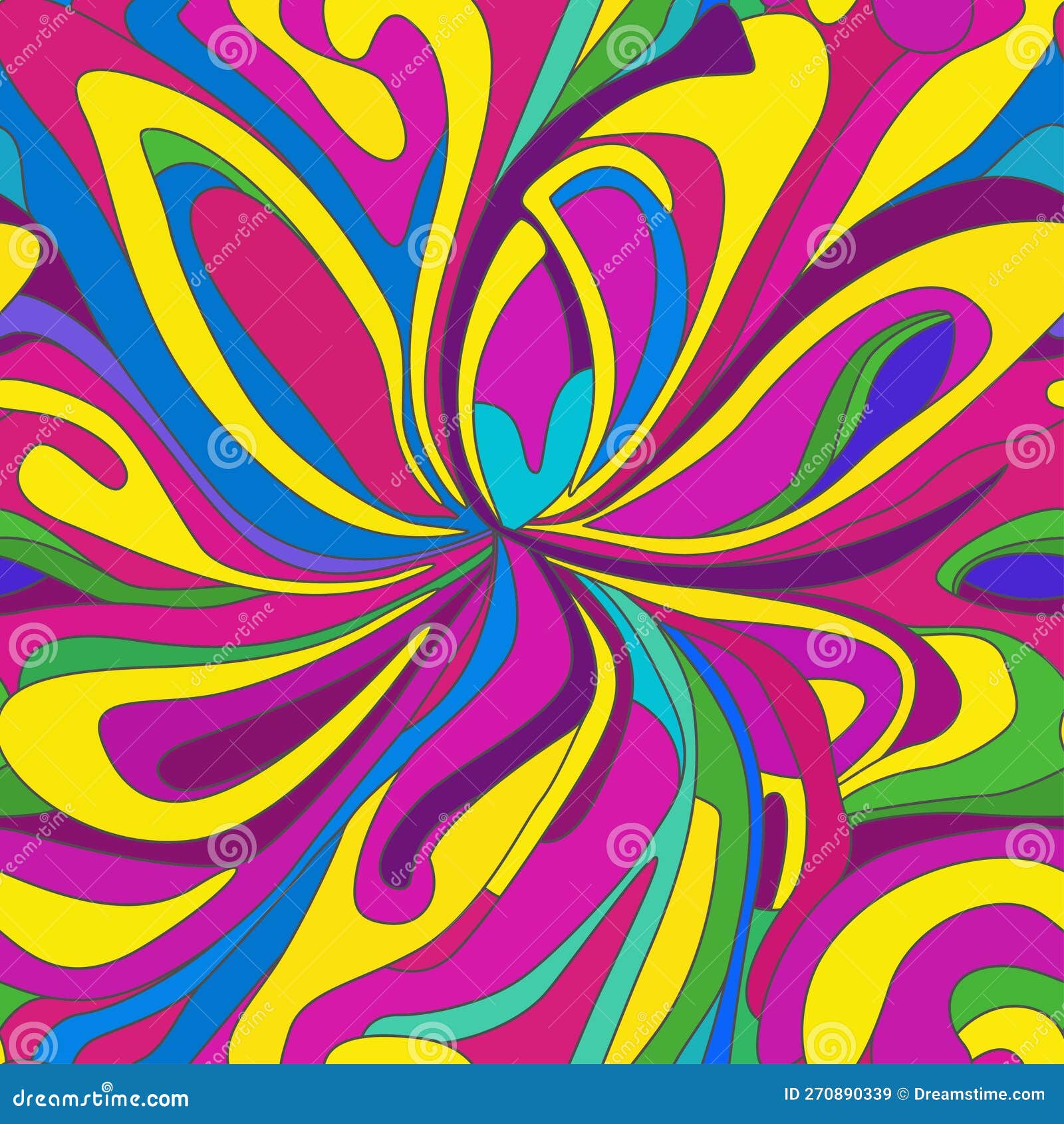 Abstract Psychedelic Seamless Pattern - Vector Illustration Stock ...
