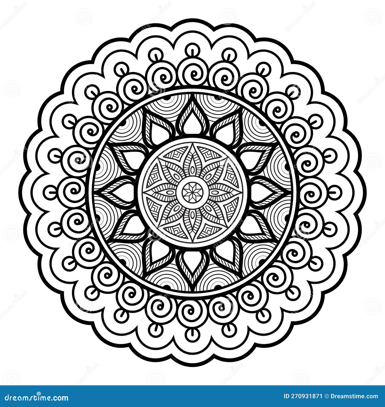 Vector Lineal Mandala Background Stock Vector - Illustration of flower, round: 270931871