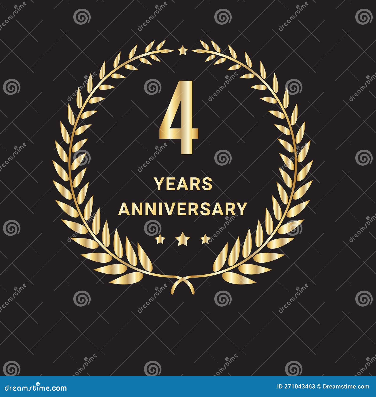 4th Years Anniversary Logo, Icon and Vector Design. 4 Years Anniversary ...