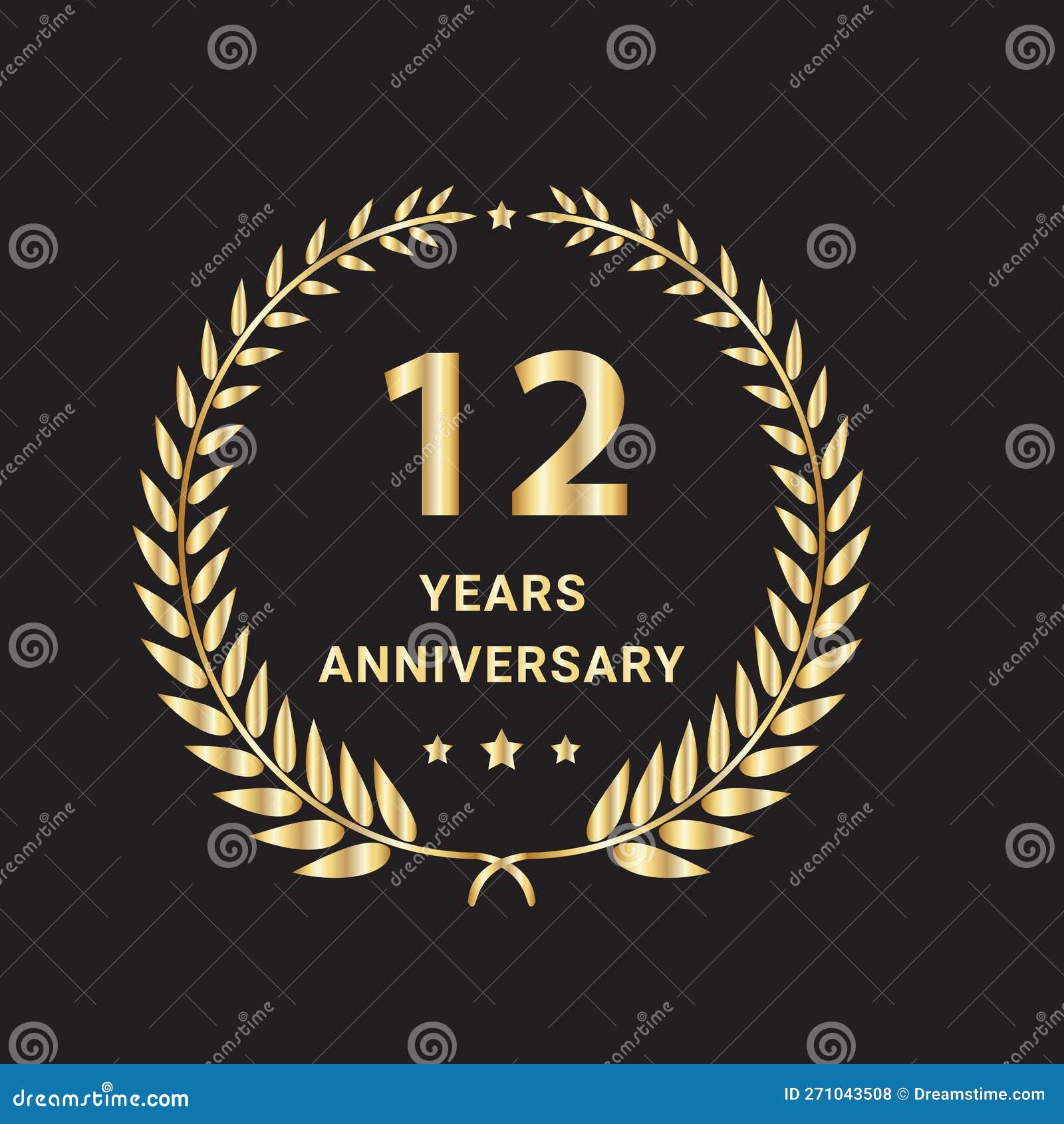 12th Years Anniversary Logo, Icon and Vector Design. 12 Years ...