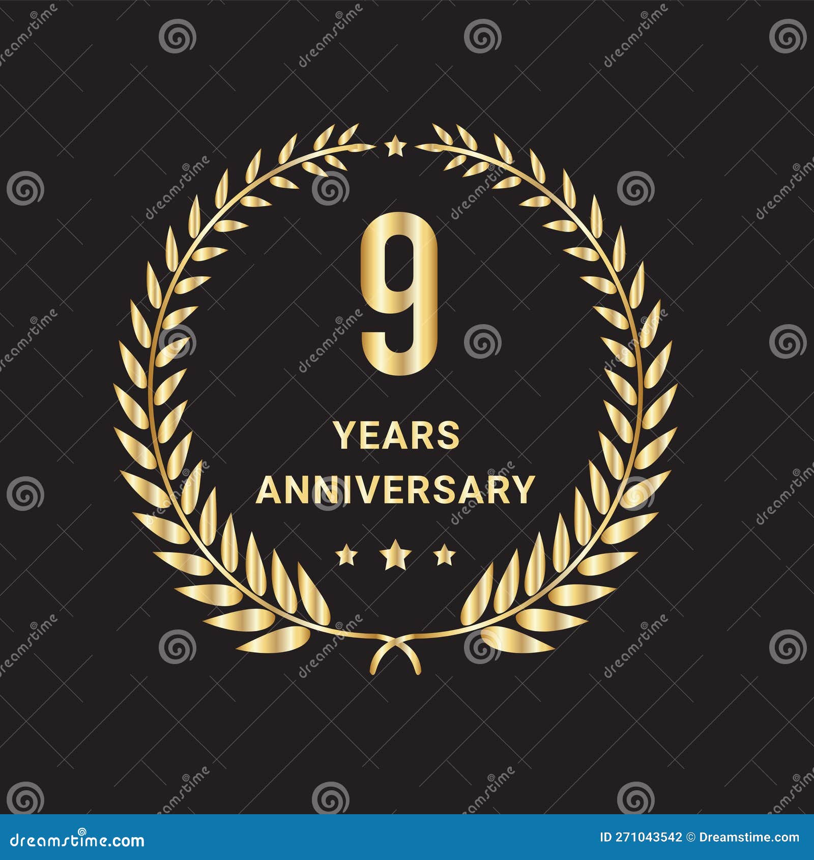 9th Years Anniversary Logo, Icon and Vector Design. Stock Illustration ...