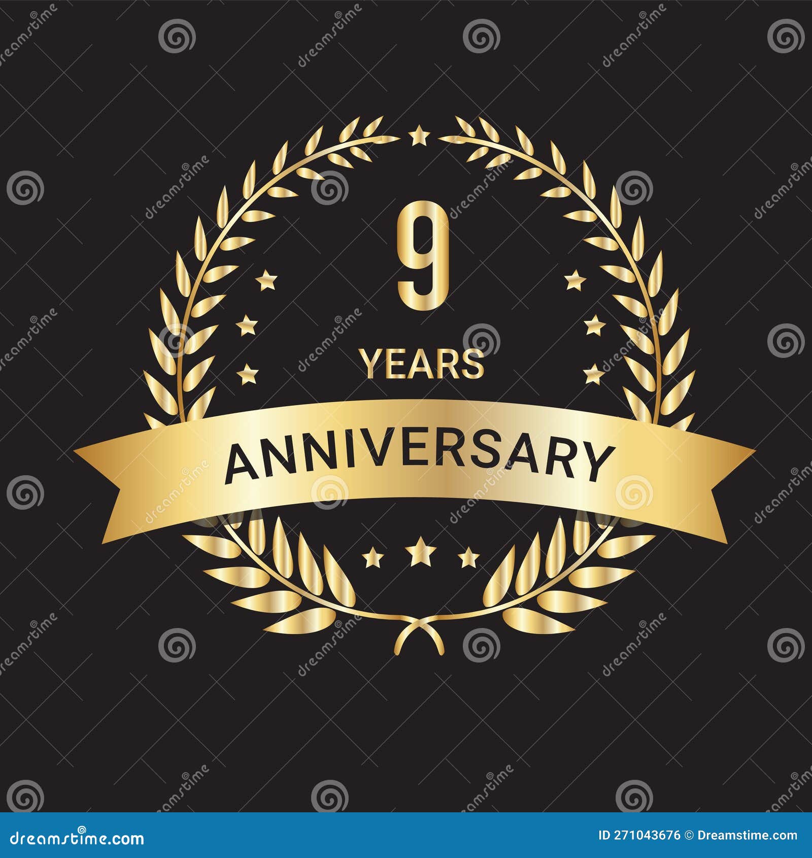 9th Years Anniversary Logo, Icon and Vector Design. 9 Years Anniversary ...