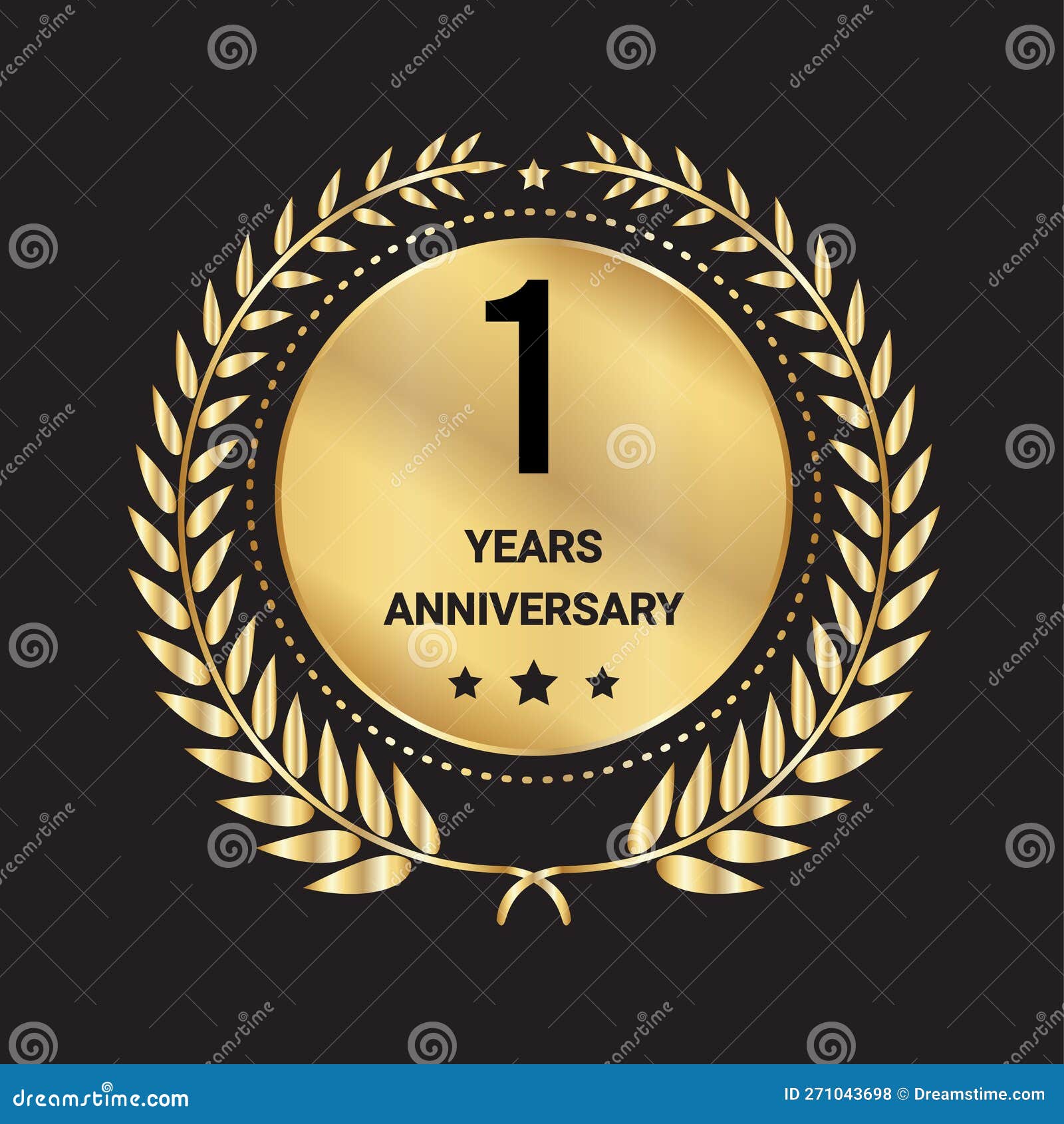 1st Years Anniversary Logo, Icon and Vector Design. 1 Years Anniversary Stock Illustration ...