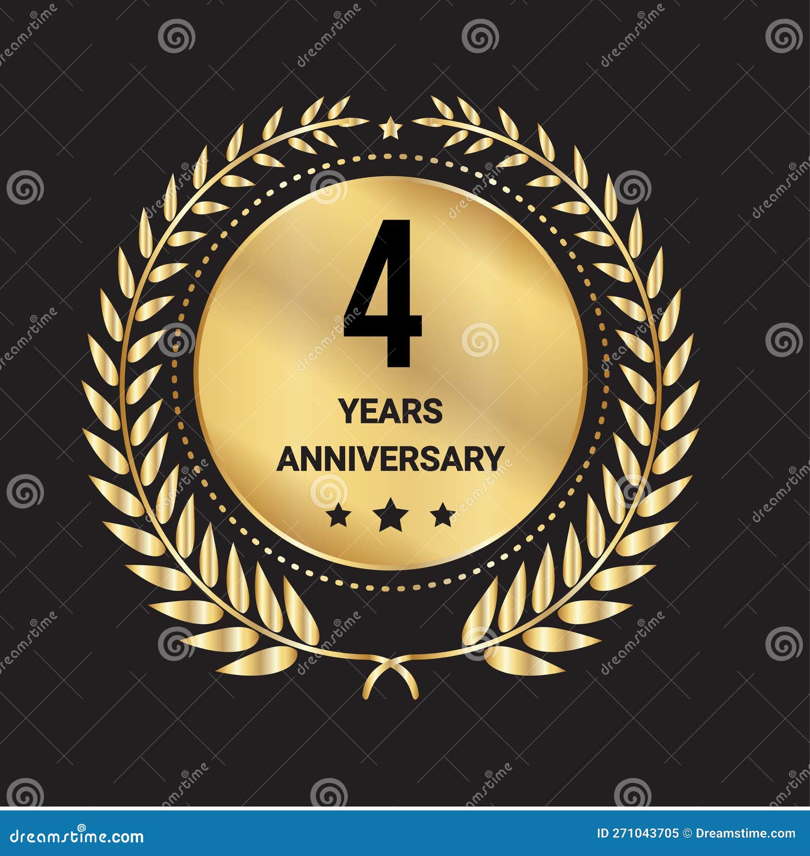 4th Years Anniversary Logo, Icon and Vector Design. 4 Years Anniversary ...