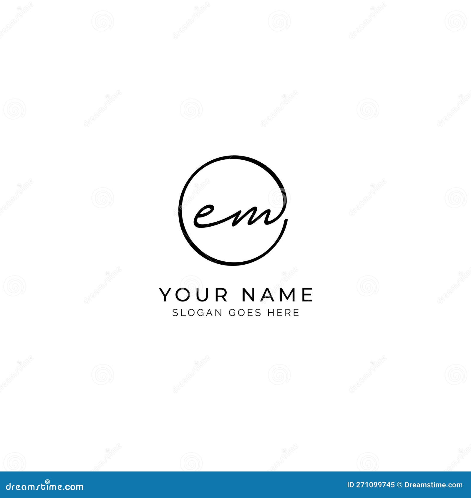 E, M, EM Initial Letter Handwritten and Signature Vector Logo. Business ...