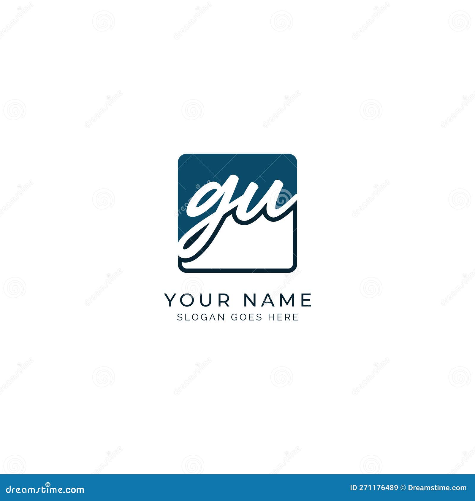 G, U, GU Initial Letter Handwritten And Signature Vector Image Template ...