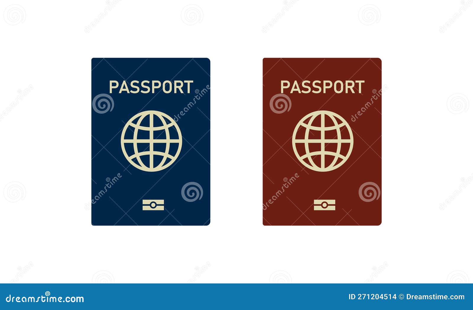 Blue International Passport With Prohibition Sign Template. Tourist ...