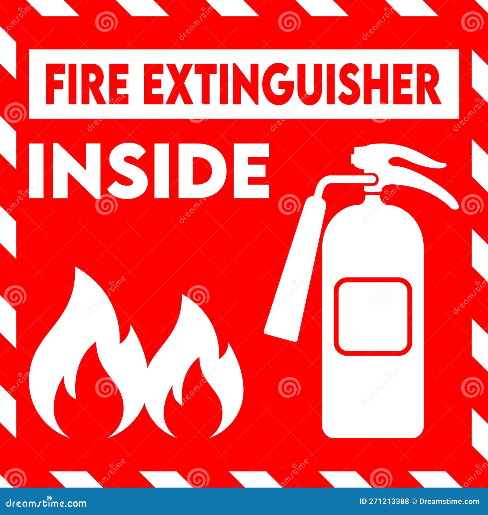 Fire Extinguisher Sign, in Case of Fire Break Glass Vector Sign and ...