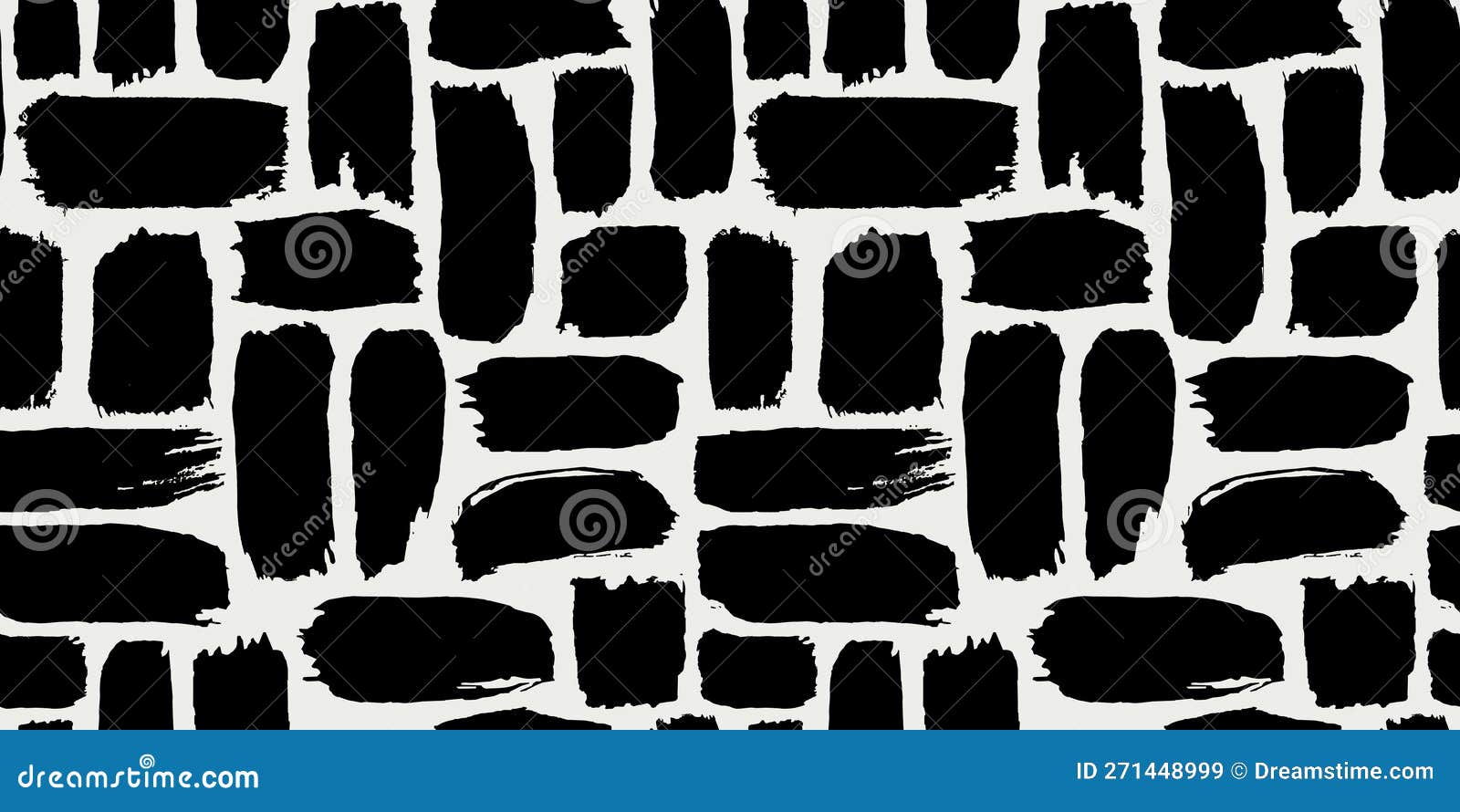 Black and White Abstract Brush Stroke Painting Seamless Pattern Stock ...