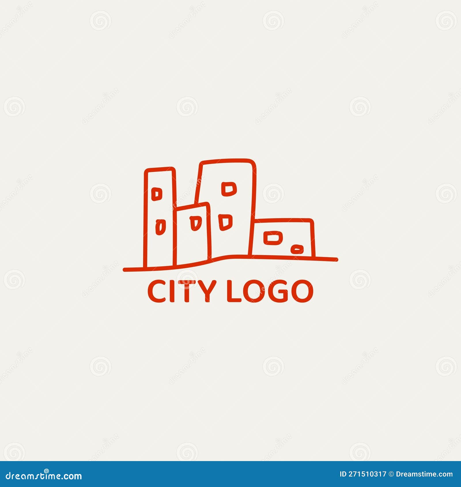 Abstract City Building Logo from Lines Stock Vector - Illustration of ...