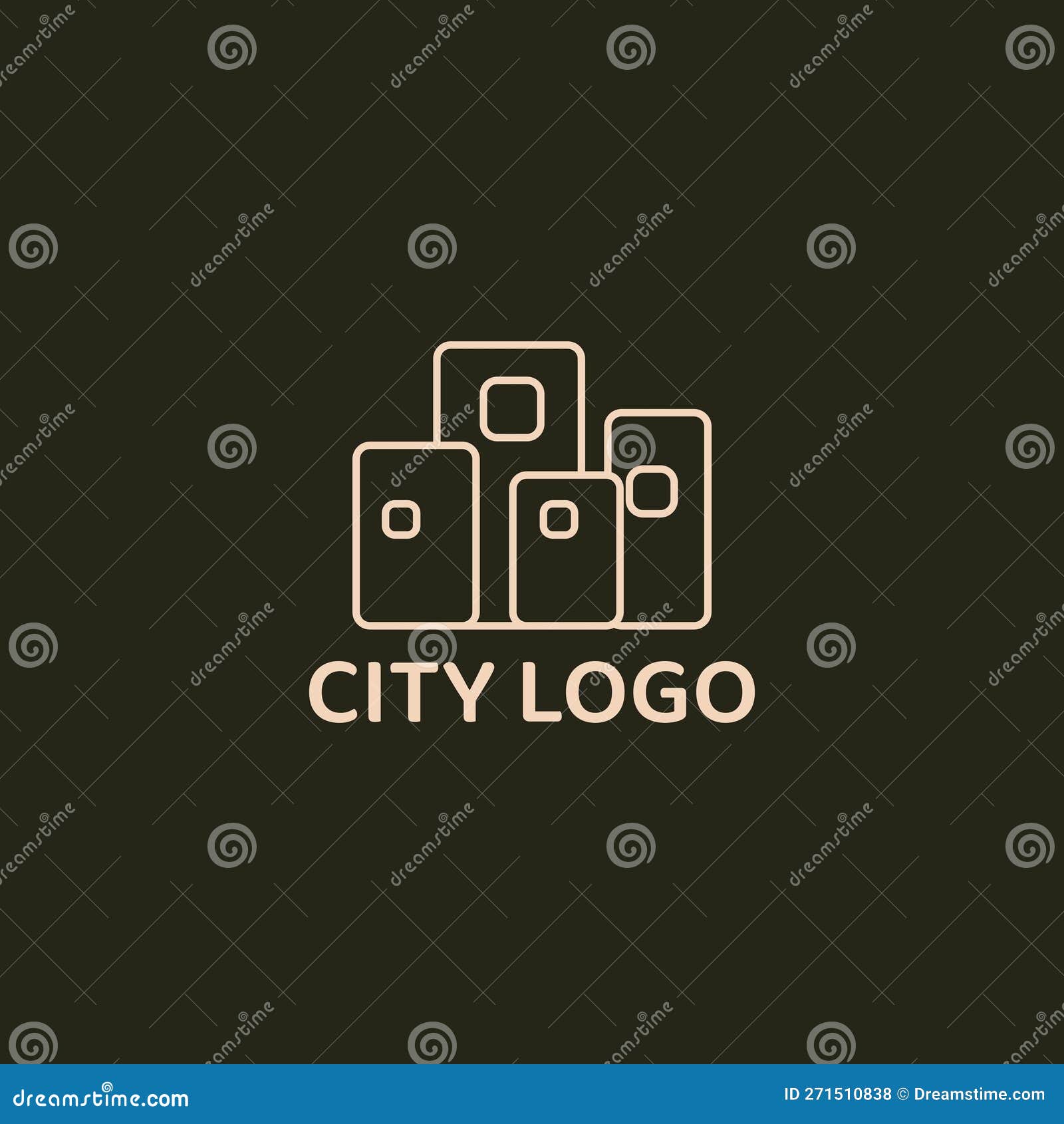 Simple City Building Logo stock vector. Illustration of areas - 271510838