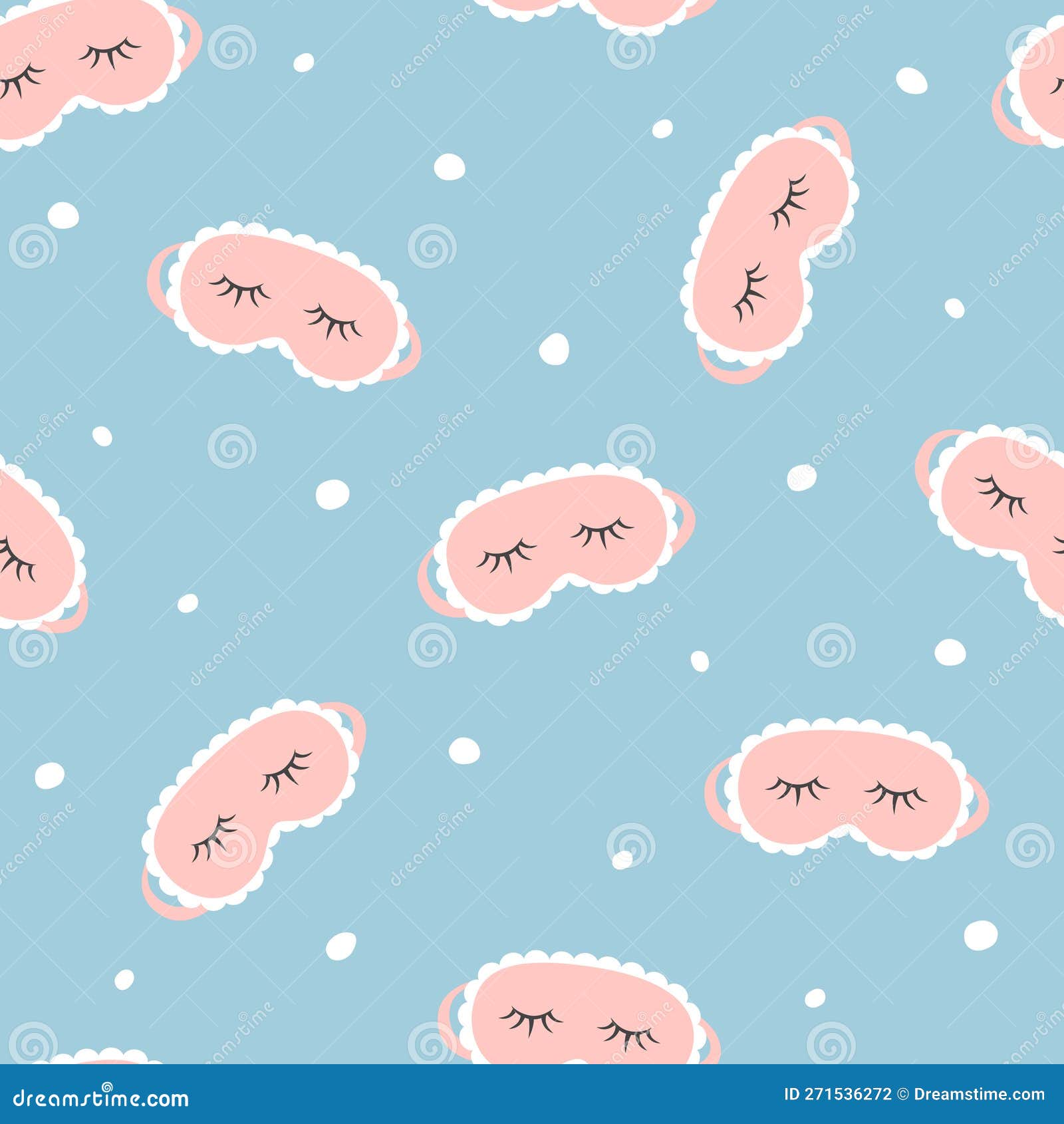 Cute Sleep Mask Seamless Pattern. Good Night or Relaxing Theme ...