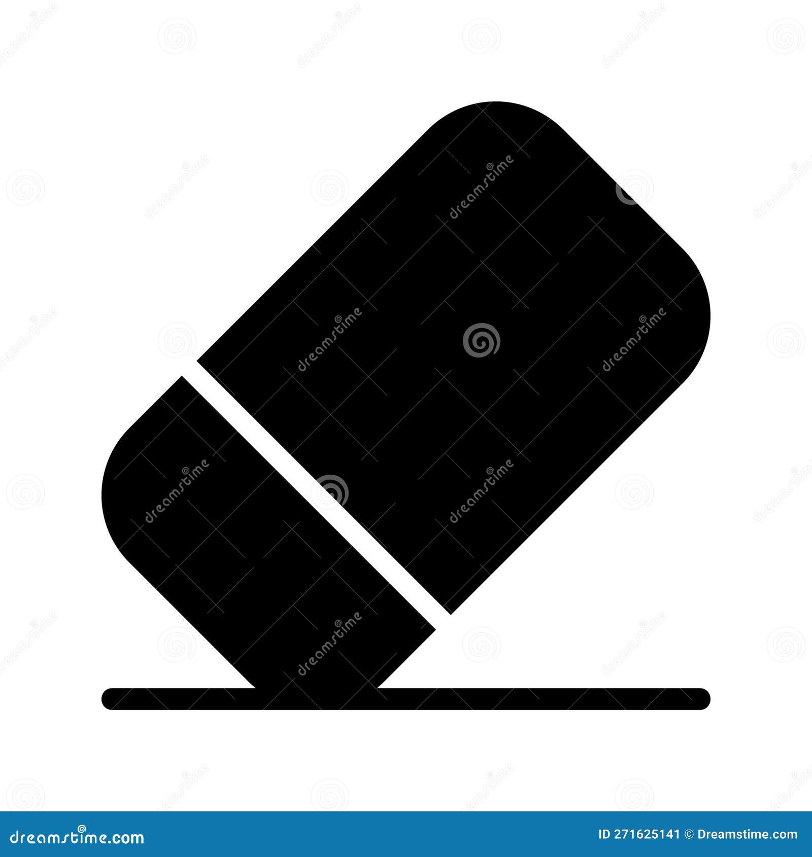 Eraser Solid Style Icon stock vector. Illustration of isolated - 271625141