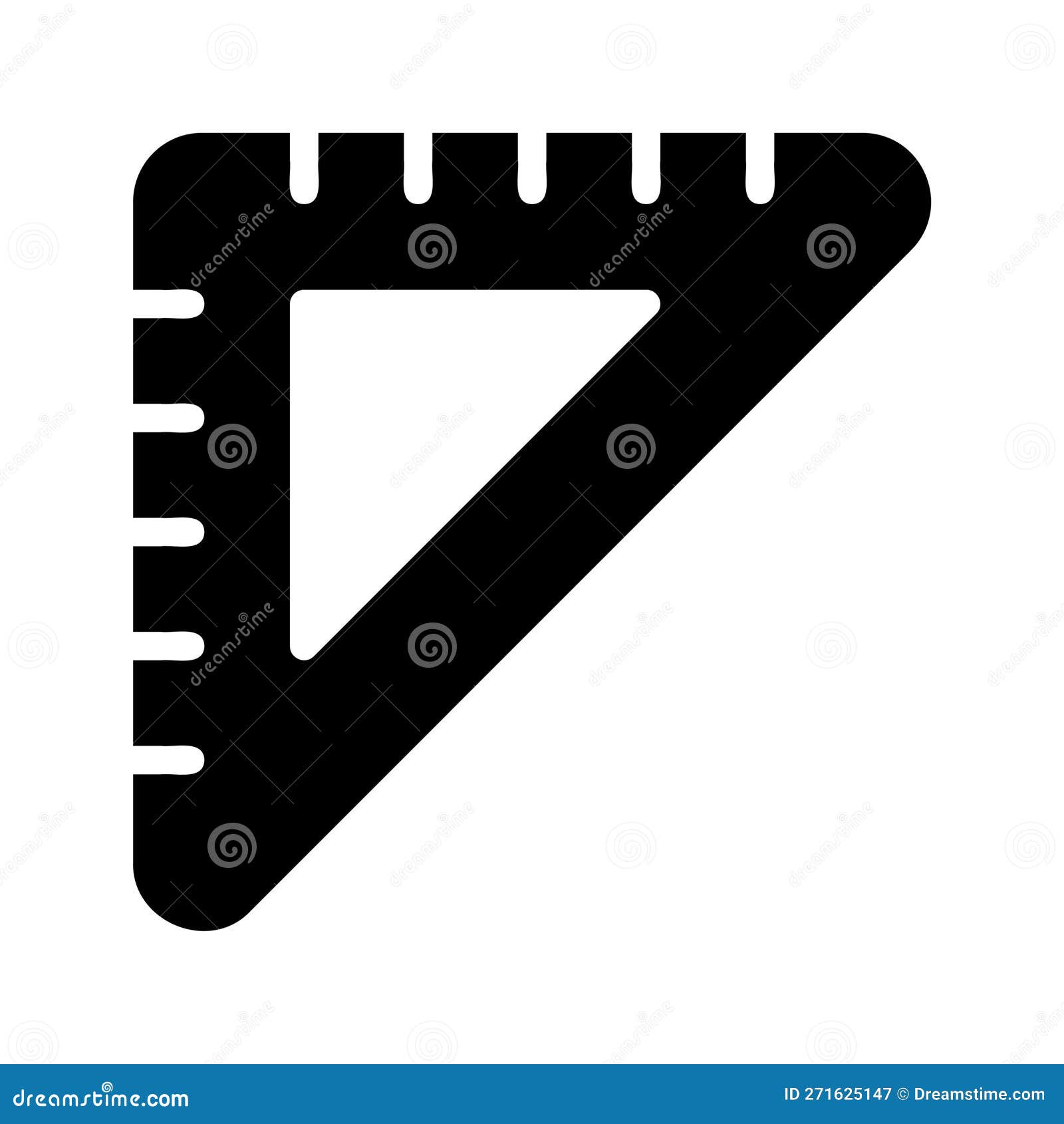 Triangle Ruler Solid Style Icon Stock Vector - Illustration of plastic ...