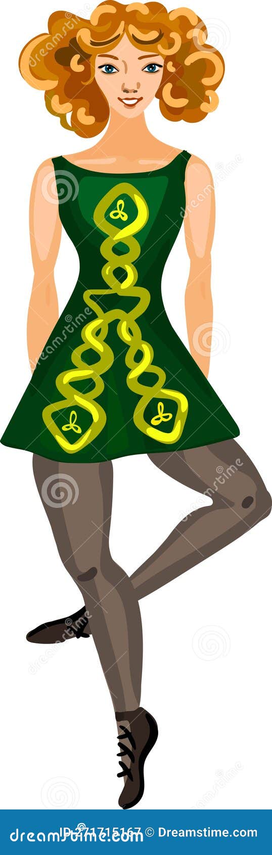 Cartoon Irish Dancer Isolated on White Background Stock Vector ...