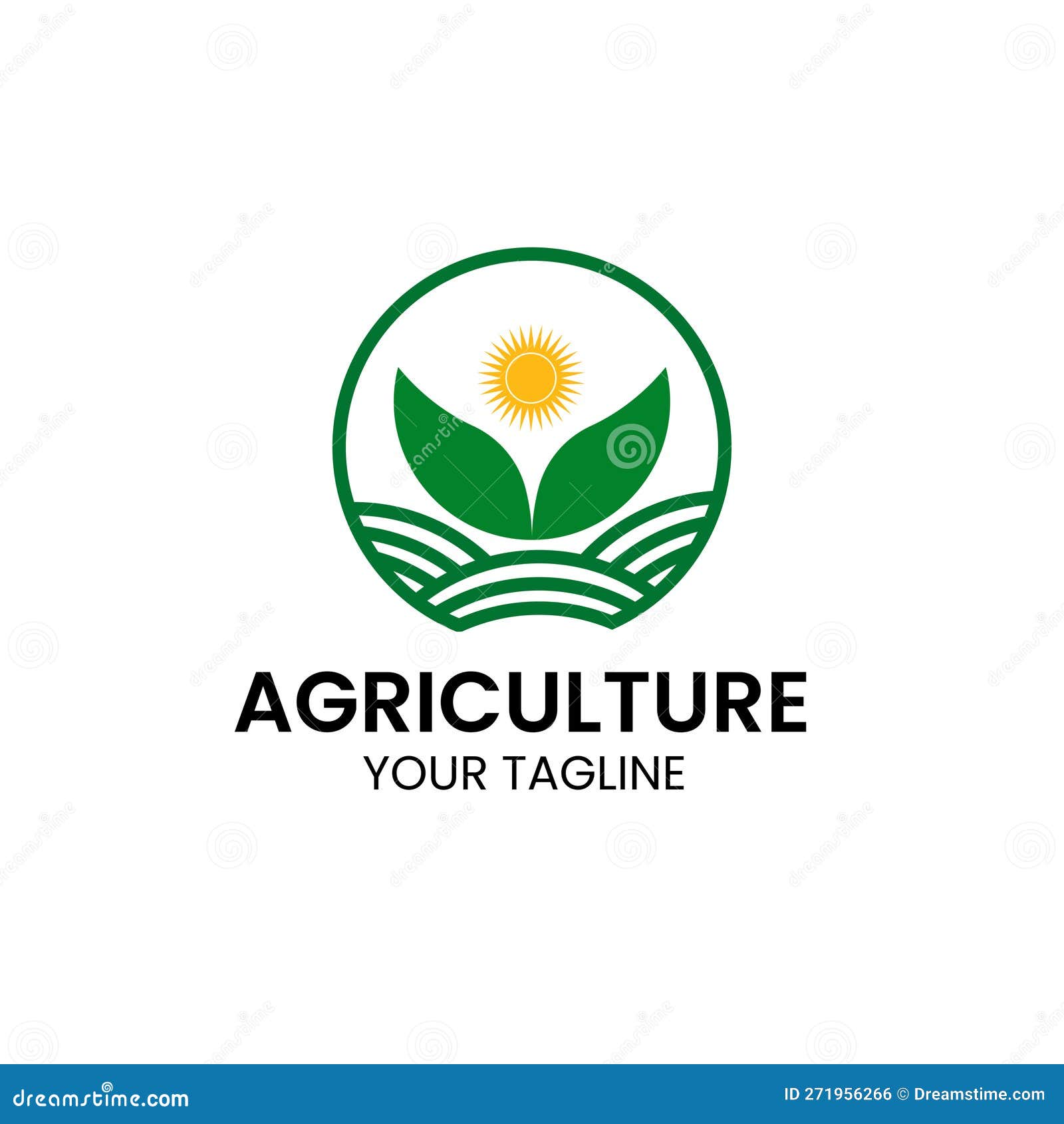 Agriculture Logo Design Template Stock Vector - Illustration of curves ...