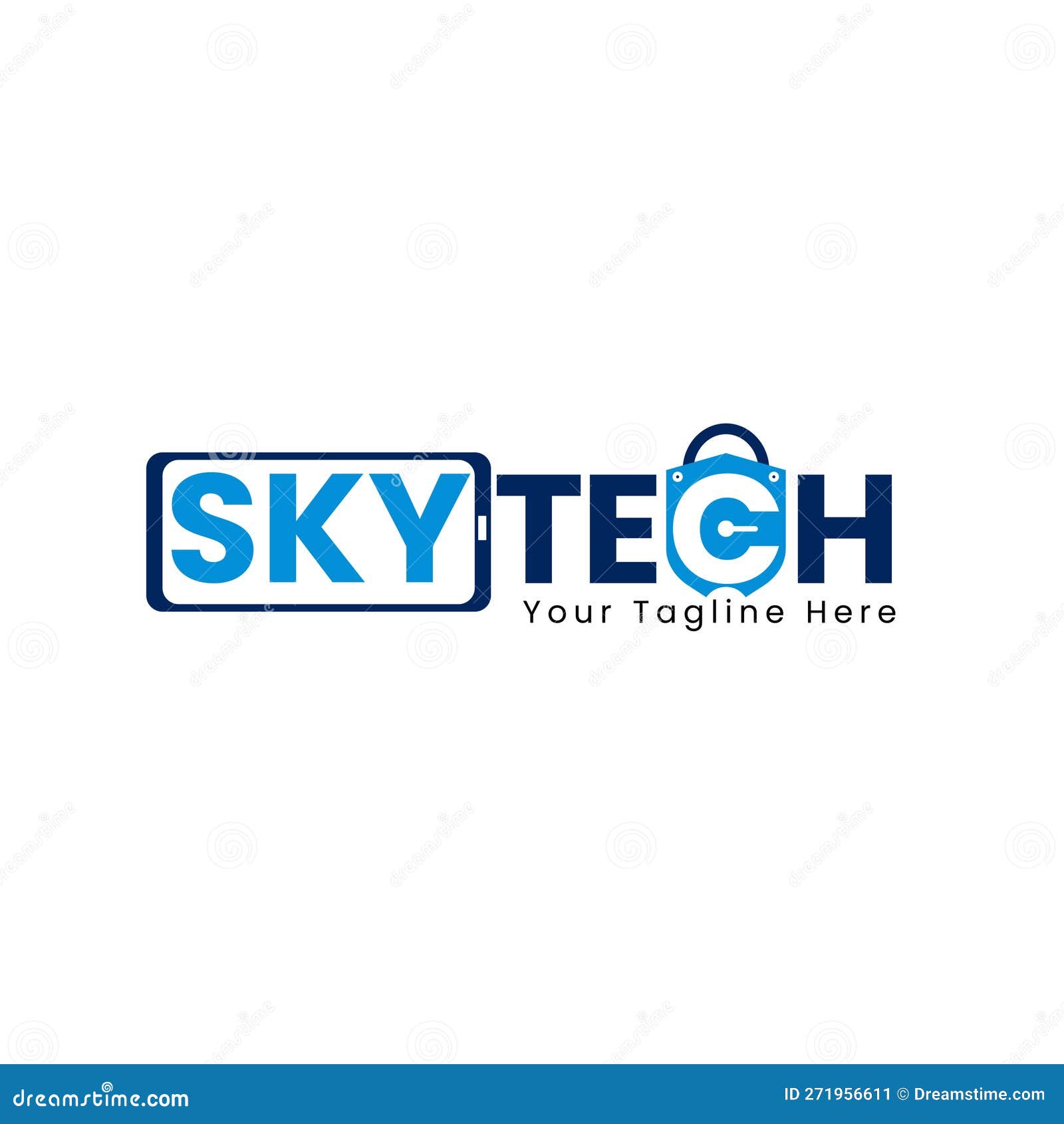 Sky Tech Logo Design Vector Template Stock Vector - Illustration of ...