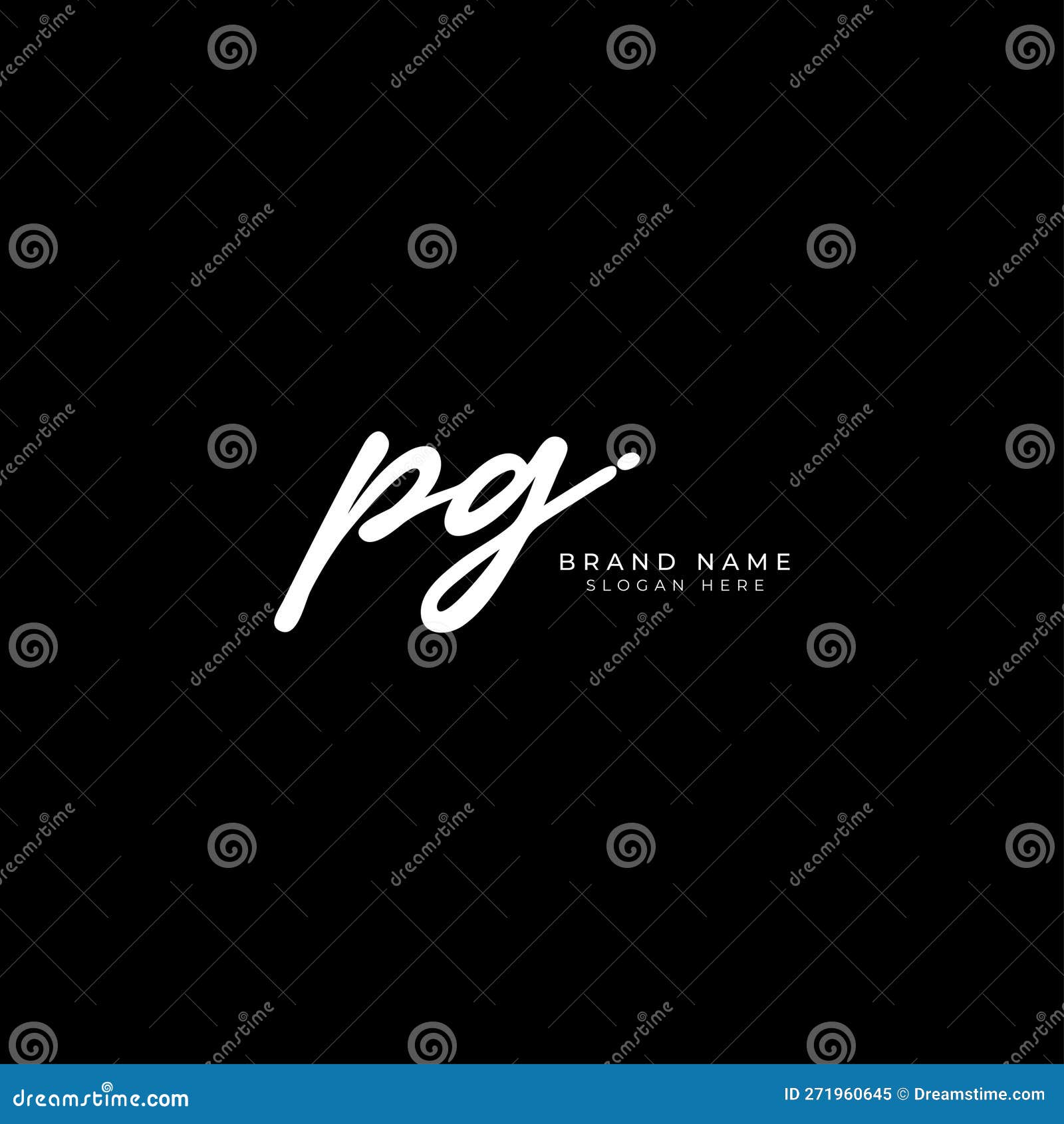 P, G, PG Initial Letter Handwriting and Signature Vector Logo Stock ...