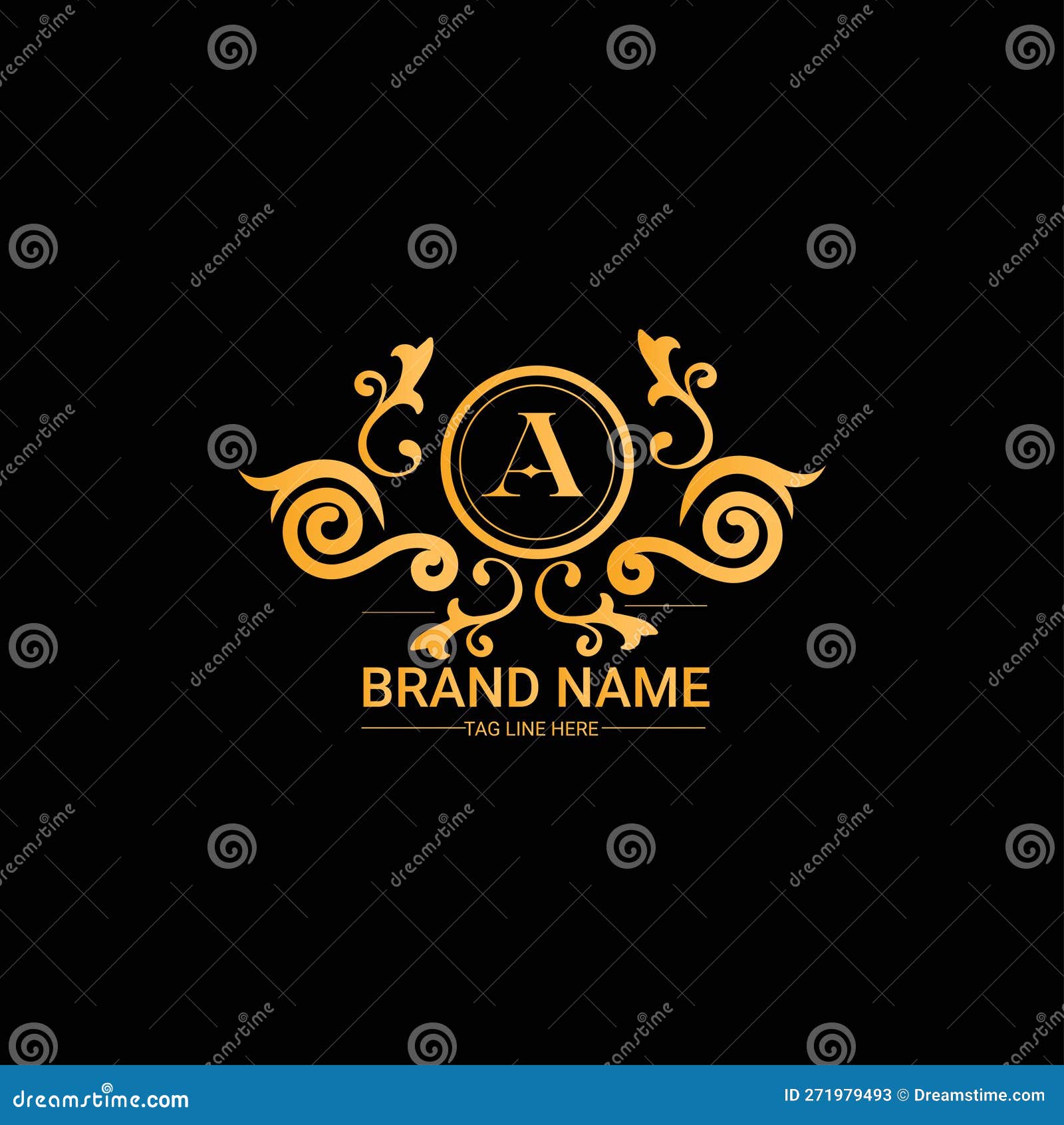 Golden Vintage Luxury a Letter Logo Design. Stock Vector - Illustration ...